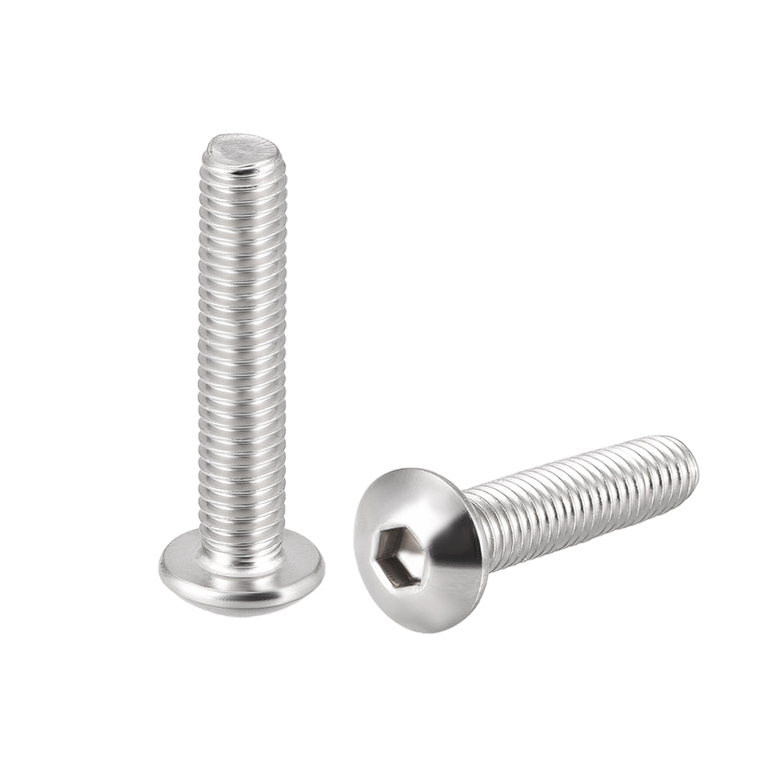 Uxcell M5x25mm Machine Screws Hex Socket Round Head Screw 304 Stainless Steel Fasteners Bolts ...