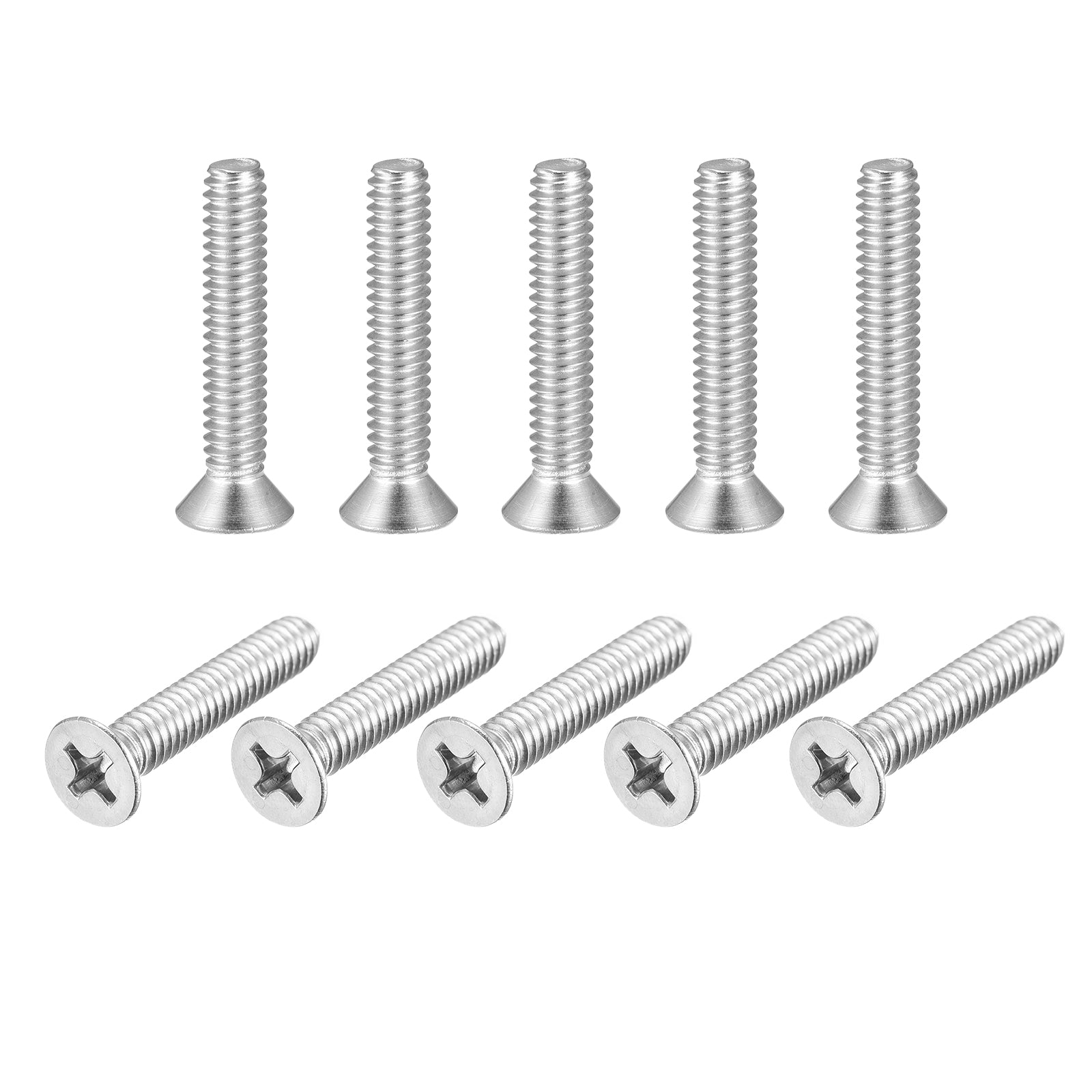 Uxcell 1/4-20x1-3/8" Flat Head Machine Screws Phillips 304 Stainless Steel Bolts 10pcs | Harfington