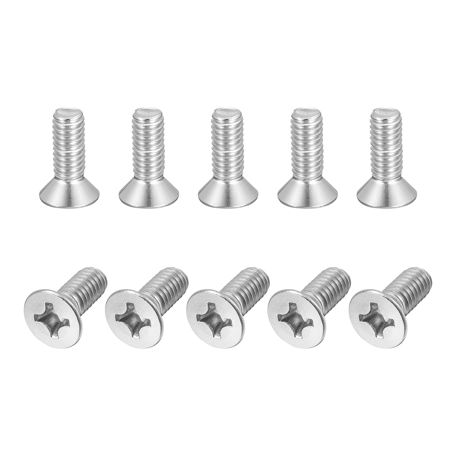 Uxcell 5/16-18x1" Flat Head Machine Screws Phillips 304 Stainless Steel Bolts 10pcs | Harfington