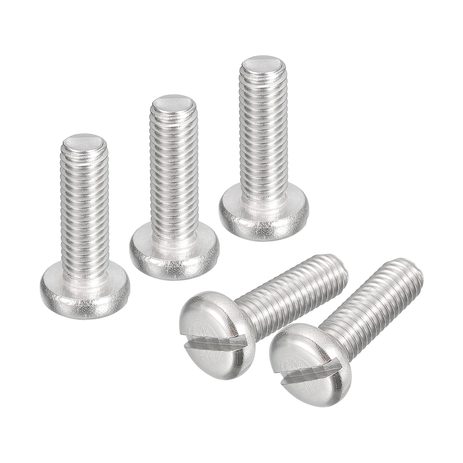 Uxcell 304 Stainless Steel Machine Screws, 10pcs M5x16mm Slotted Pan Head Bolts | Harfington