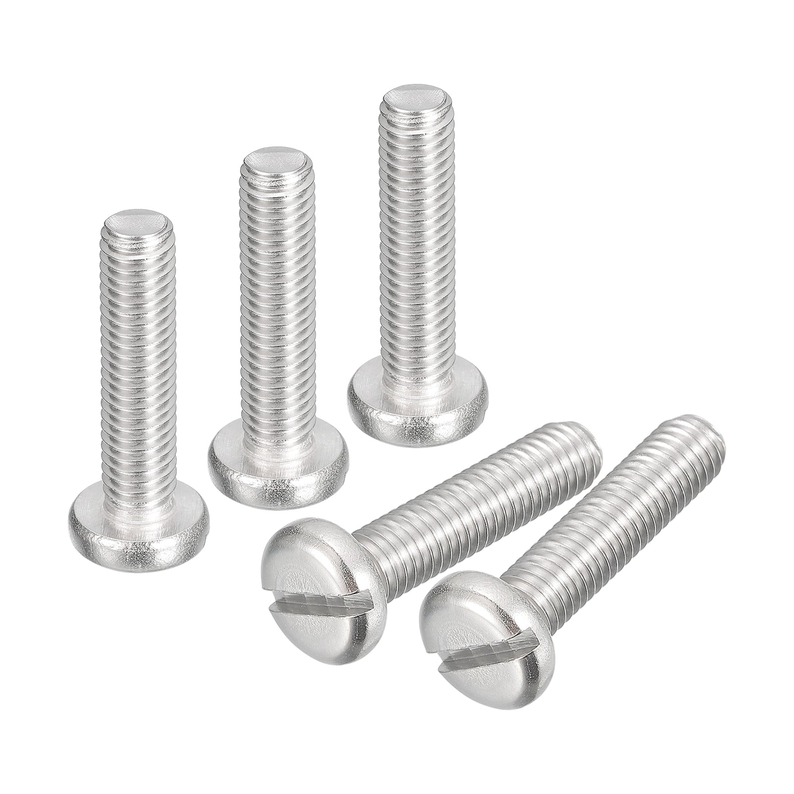 Uxcell 304 Stainless Steel Machine Screws, 10pcs M5x22mm Slotted Pan Head Bolts | Harfington