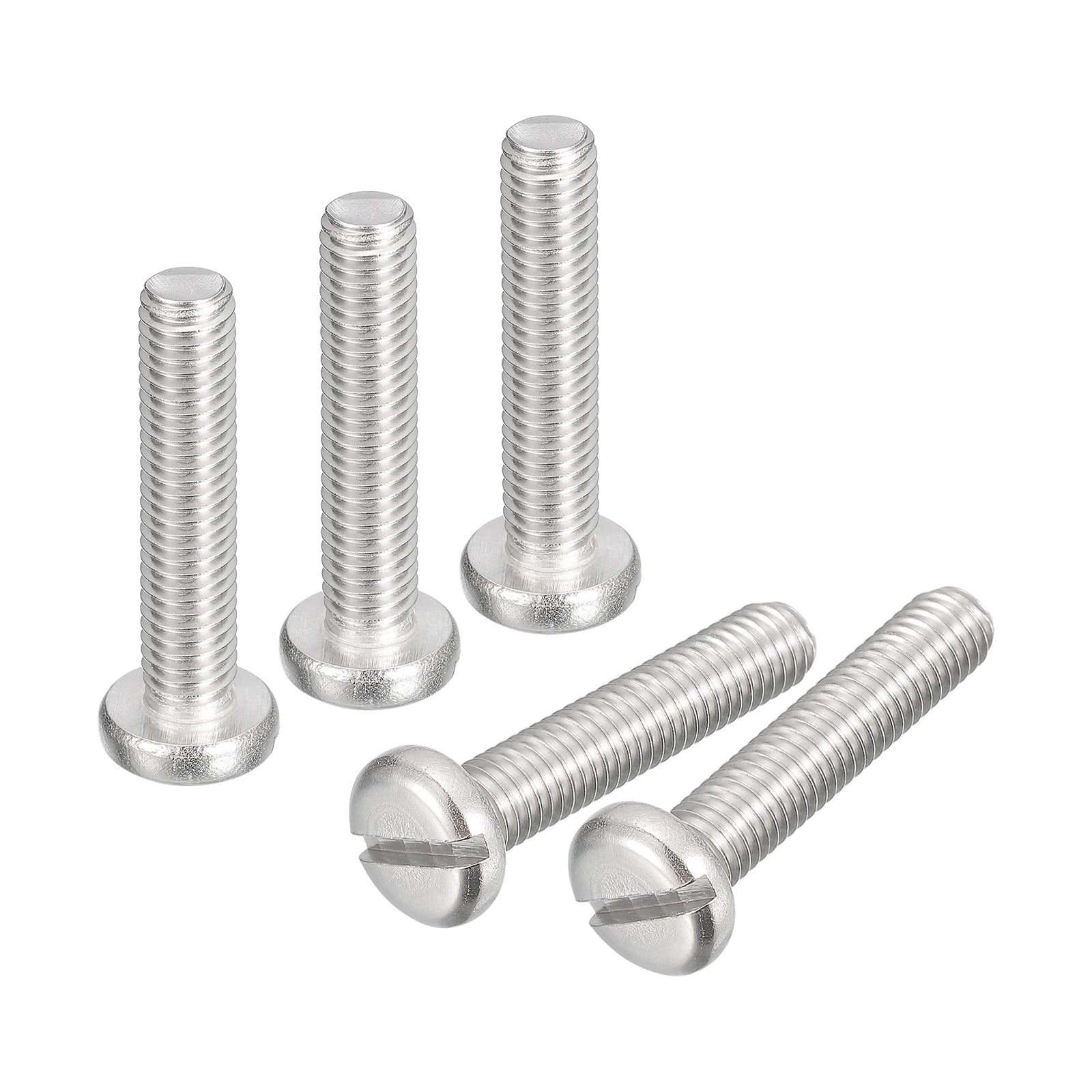 Uxcell 304 Stainless Steel Machine Screws, 10pcs M5x25mm Slotted Pan Head Bolts | Harfington