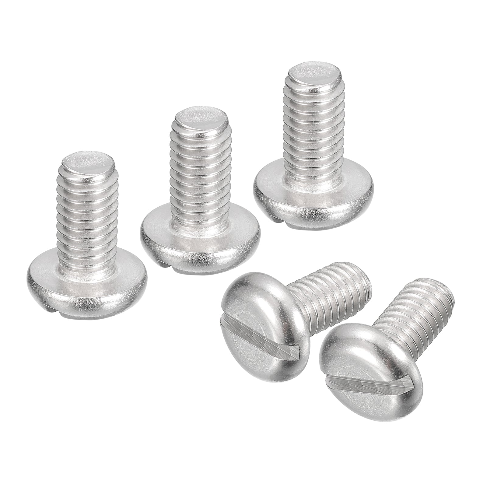 Uxcell 304 Stainless Steel Machine Screws, 10pcs M6x12mm Slotted Pan Head Bolts | Harfington