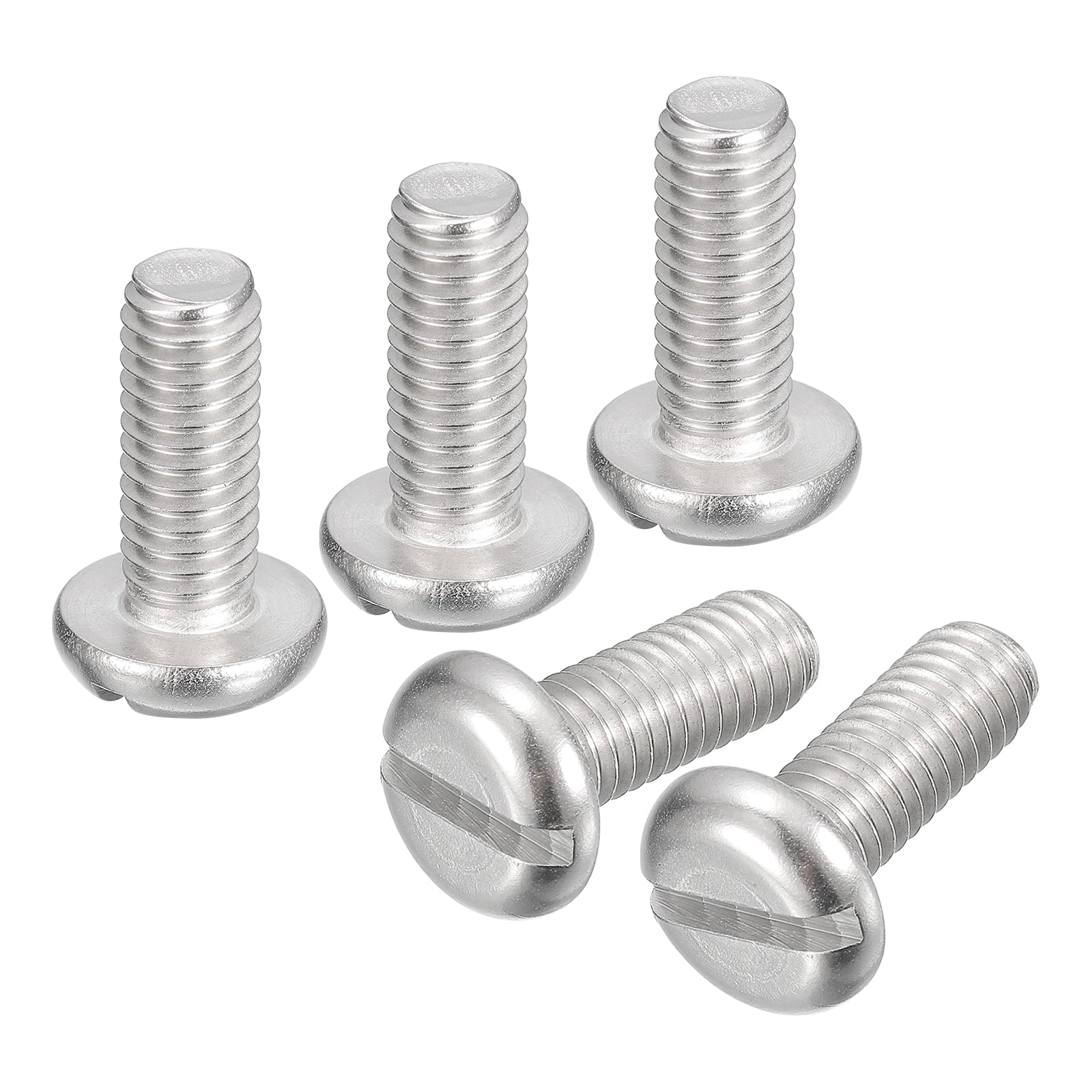 Uxcell 304 Stainless Steel Machine Screws, 20pcs M6x16mm Slotted Pan Head Bolts | Harfington
