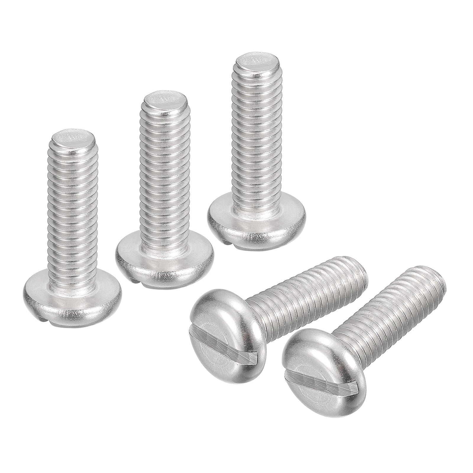 Uxcell 304 Stainless Steel Machine Screws, 10pcs M6x20mm Slotted Pan Head Bolts | Harfington