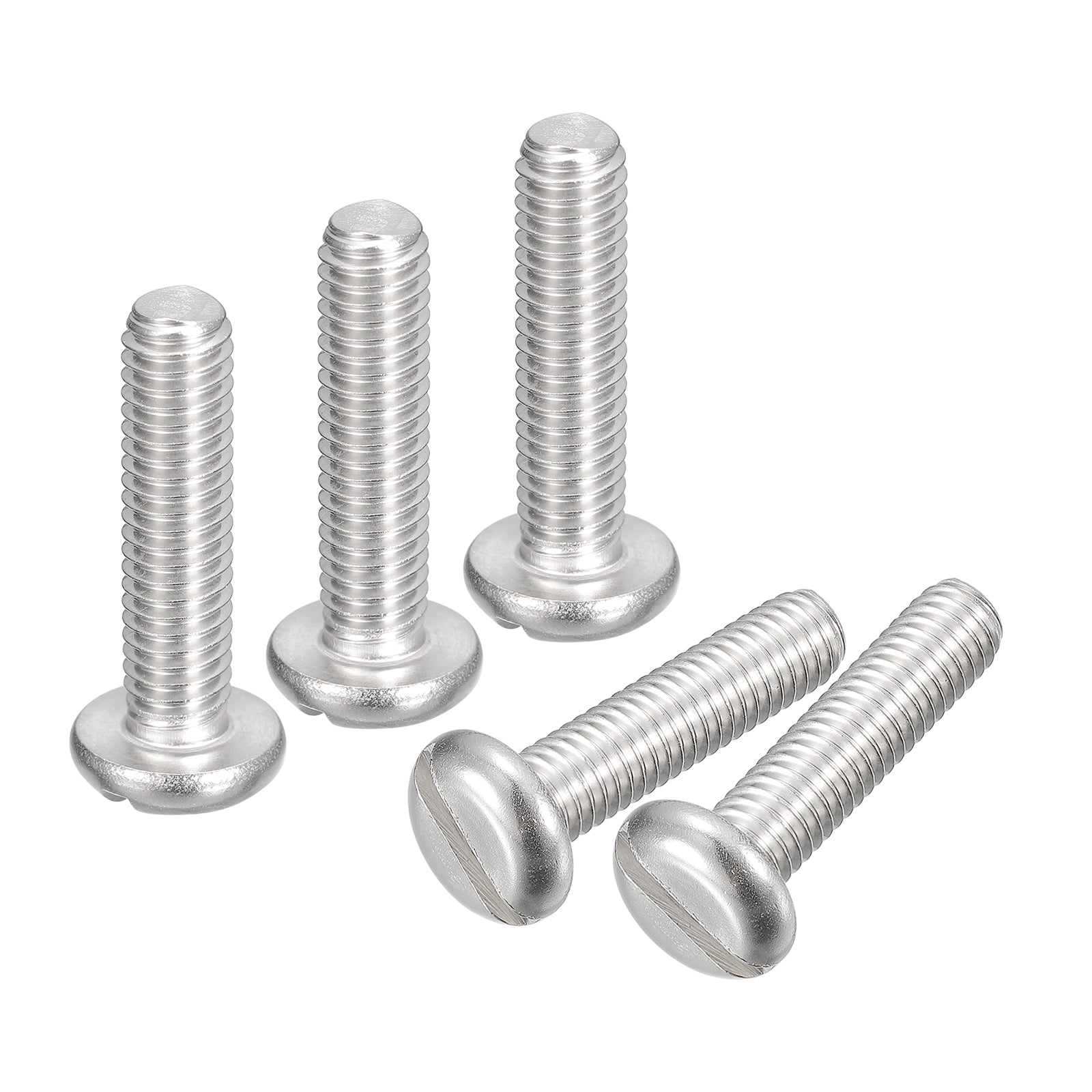 Uxcell 304 Stainless Steel Machine Screws, 10pcs M6x25mm Slotted Pan Head Bolts | Harfington