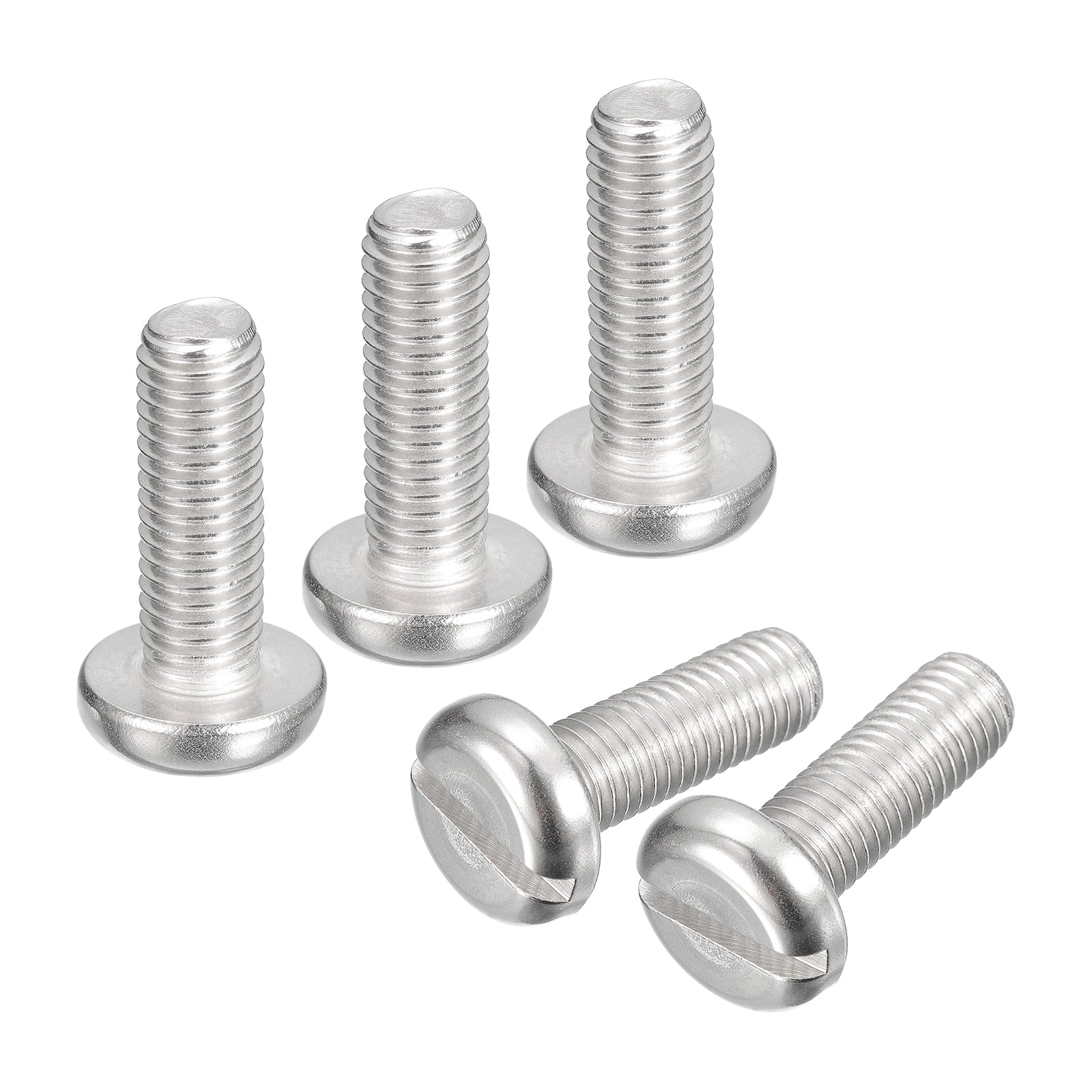 Uxcell 304 Stainless Steel Machine Screws, 5pcs M10x30mm Slotted Pan Head Bolts | Harfington