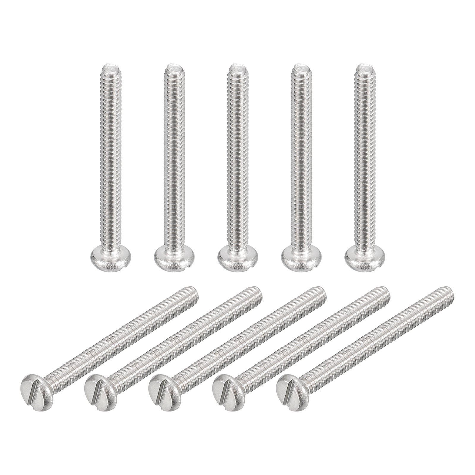 Uxcell 304 Stainless Steel Machine Screws, 10pcs M1.6x16mm Slotted Pan Head Bolts | Harfington