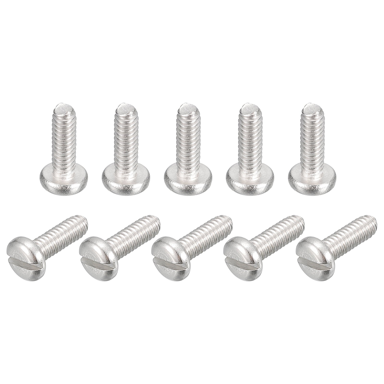 Uxcell 304 Stainless Steel Machine Screws, 10pcs M2x6mm Slotted Pan Head Bolts | Harfington