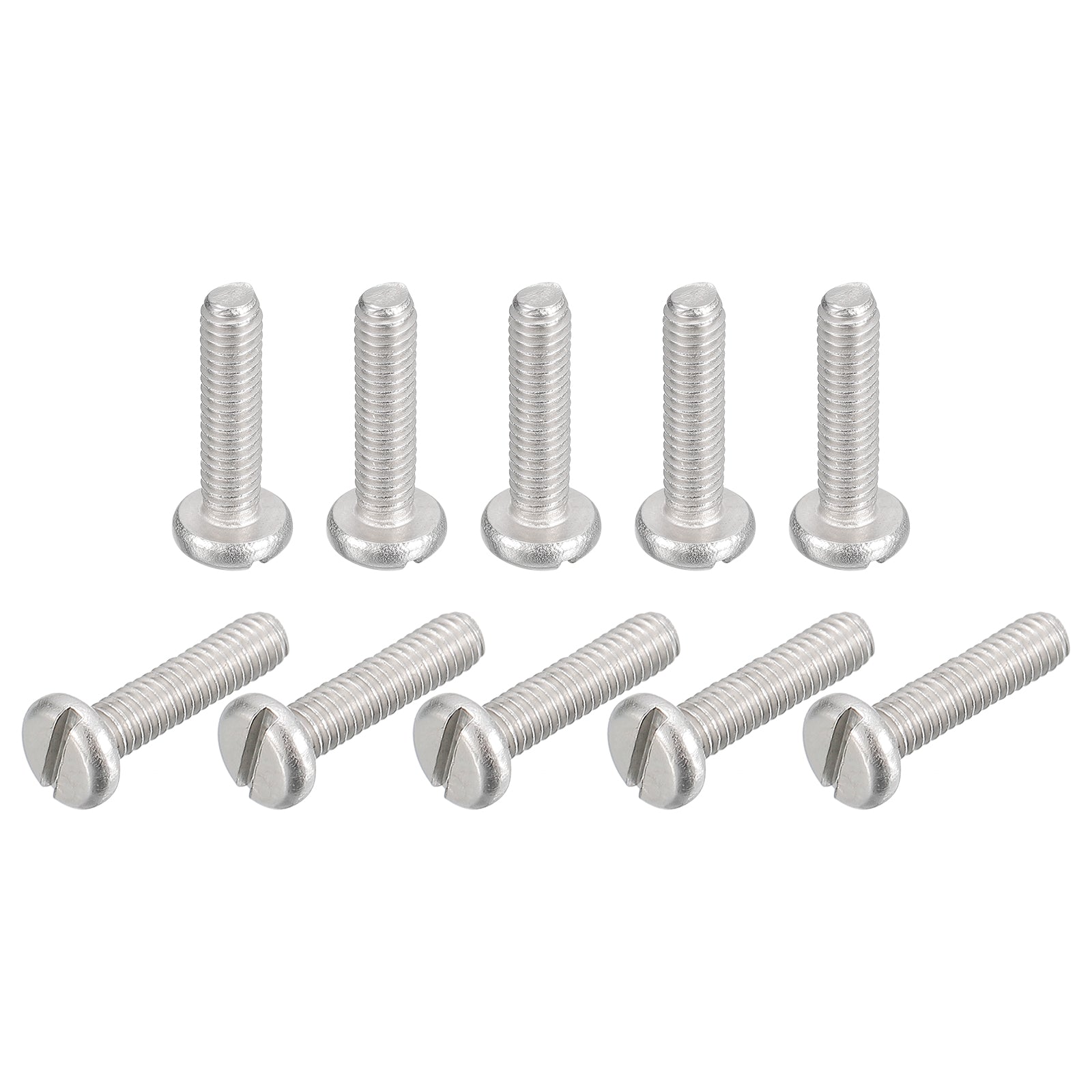 Uxcell 304 Stainless Steel Machine Screws, 100pcs M2.5x10mm Slotted Pan Head Bolts | Harfington