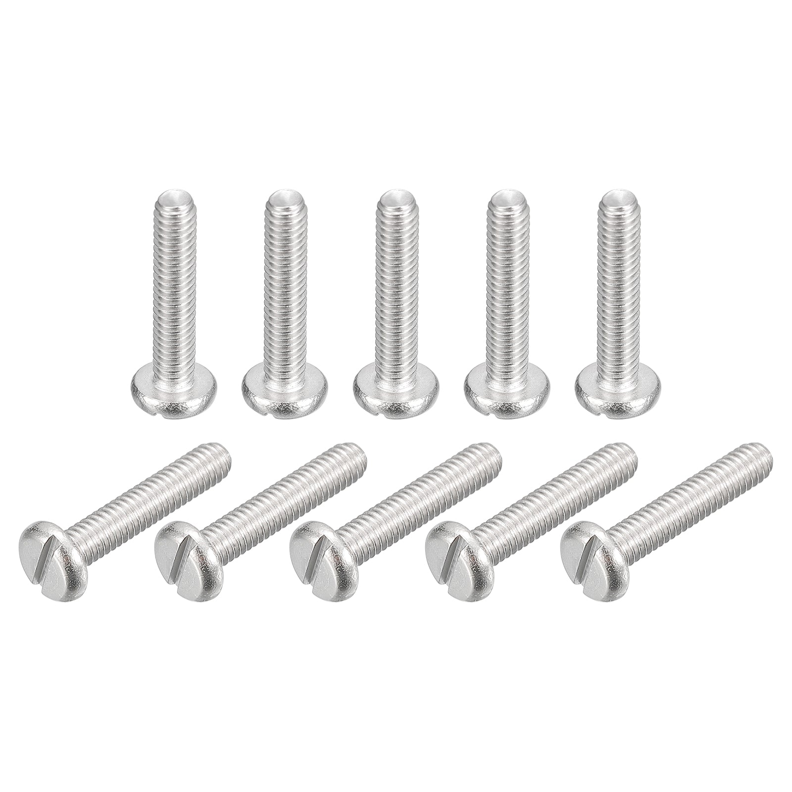 Uxcell 304 Stainless Steel Machine Screws, 10pcs M2.5x12mm Slotted Pan Head Bolts | Harfington