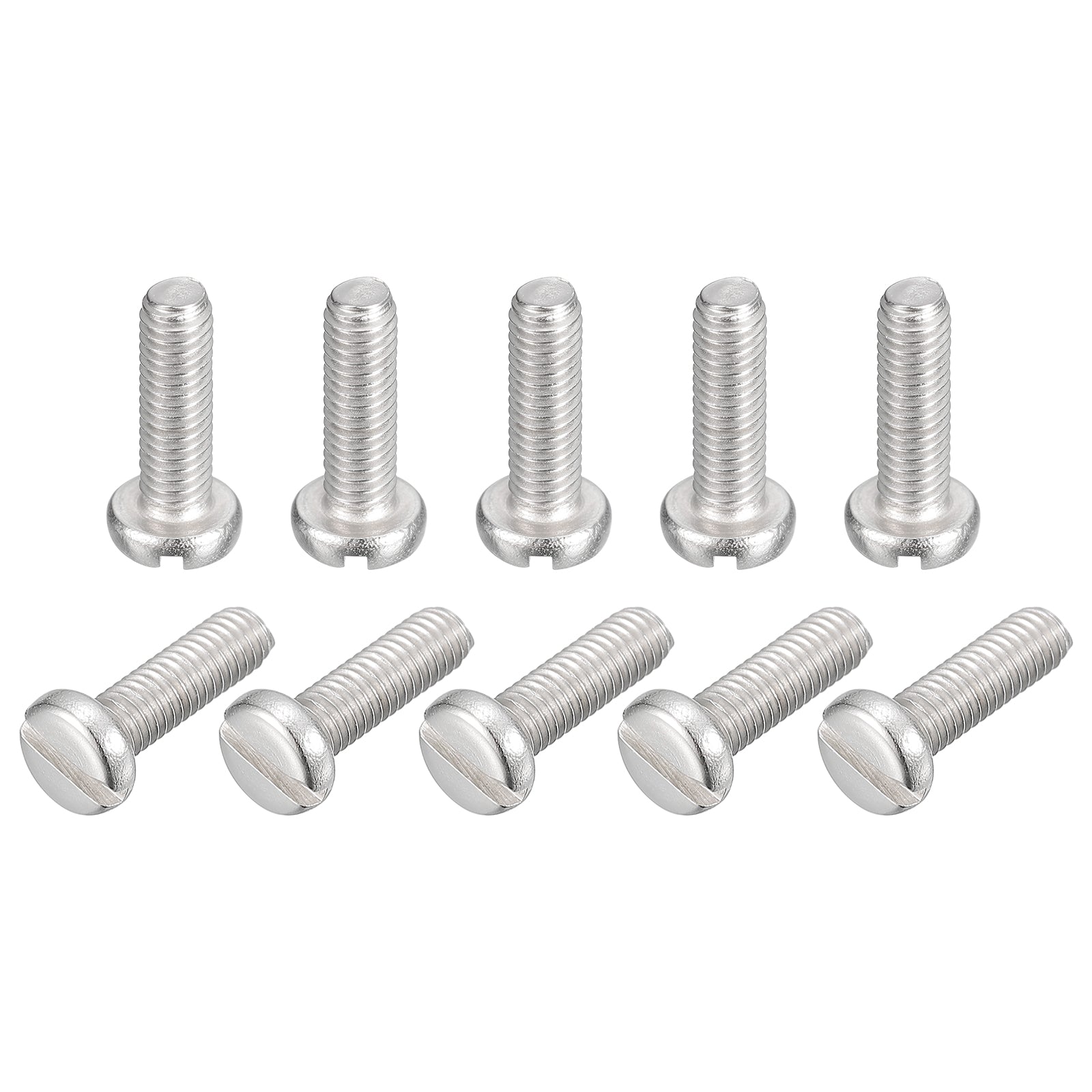Uxcell 304 Stainless Steel Machine Screws, 50pcs M3x10mm Slotted Pan Head Bolts | Harfington