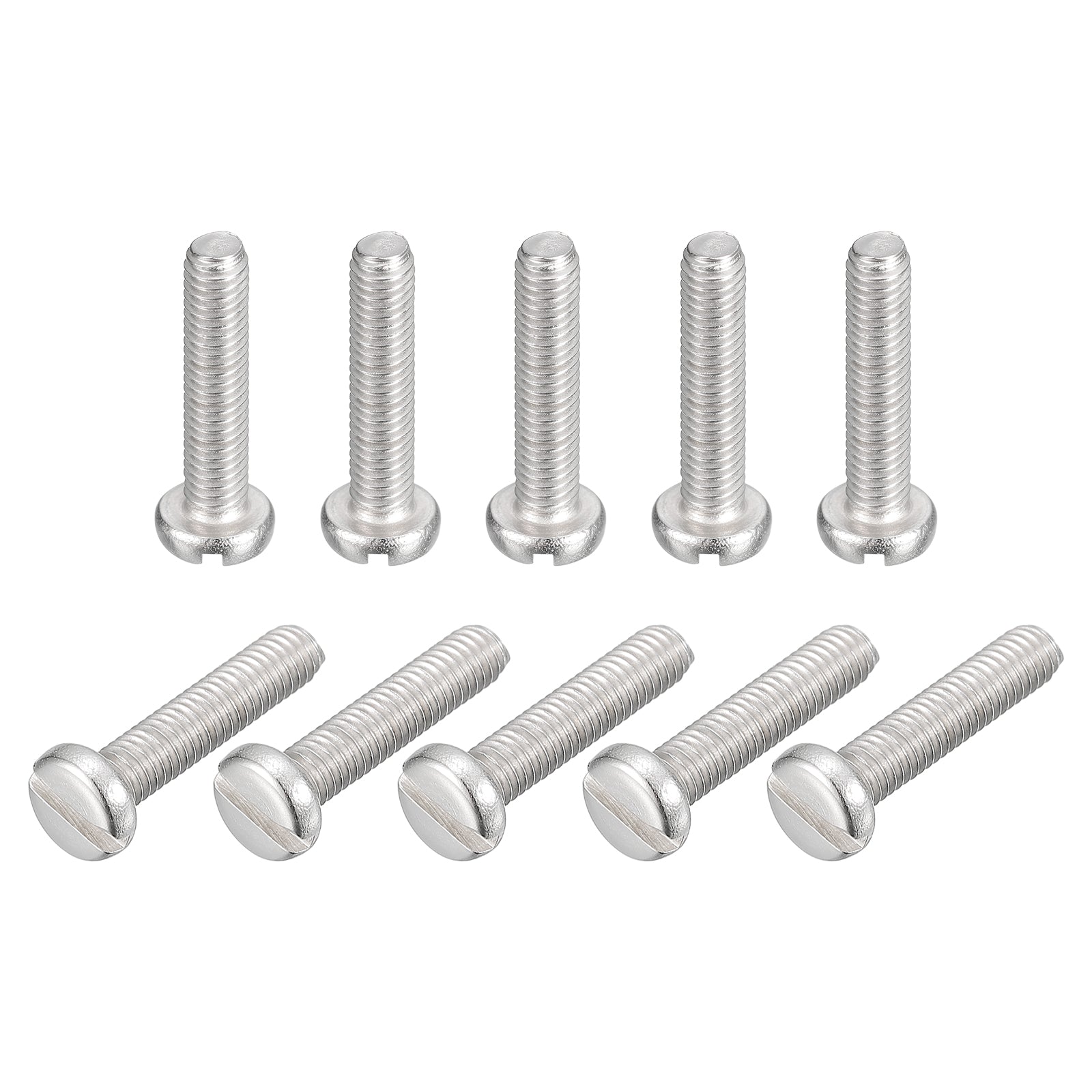 Uxcell 304 Stainless Steel Machine Screws, 50pcs M3x14mm Slotted Pan Head Bolts | Harfington