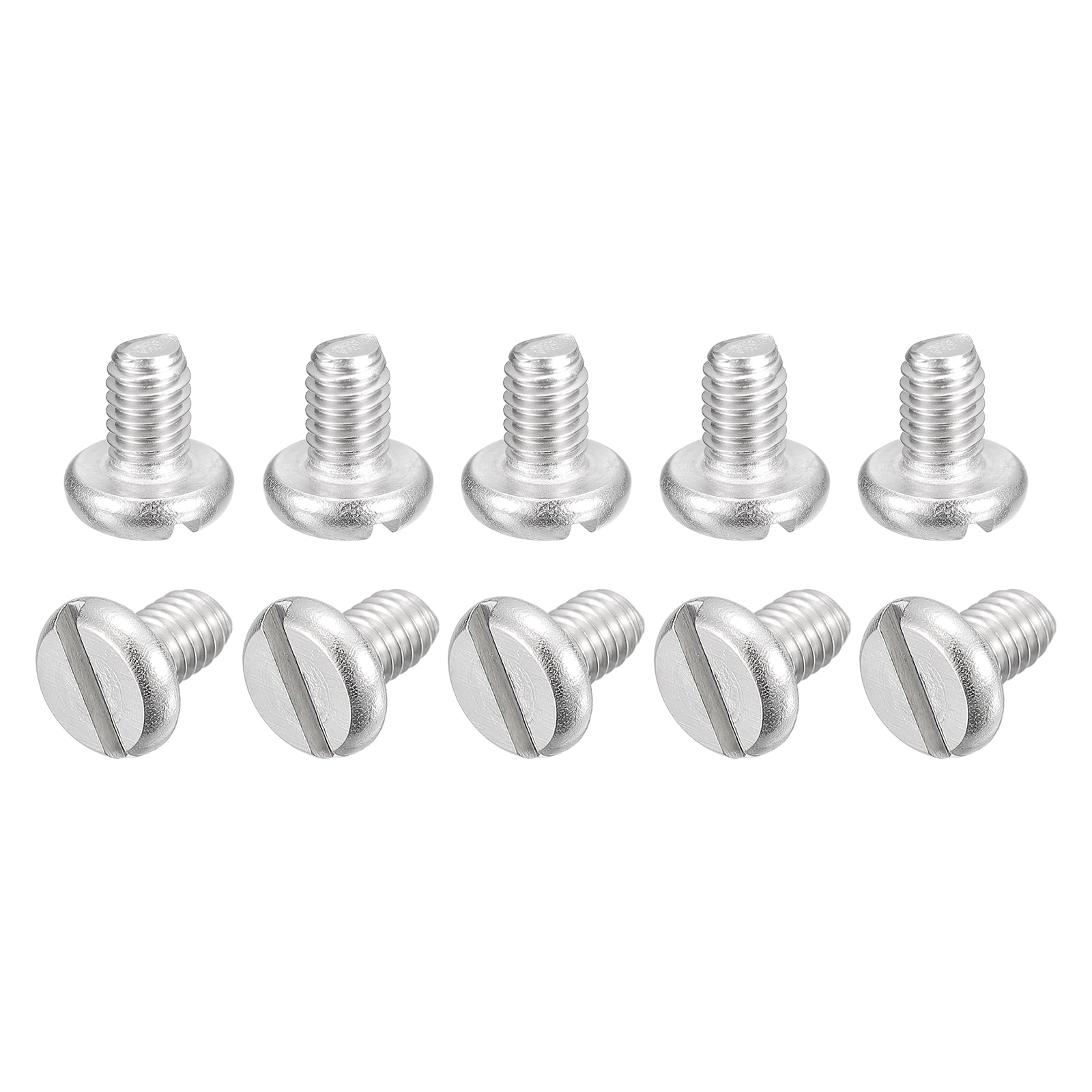 Uxcell 304 Stainless Steel Machine Screws, 20pcs M4x6mm Slotted Pan Head Bolts | Harfington