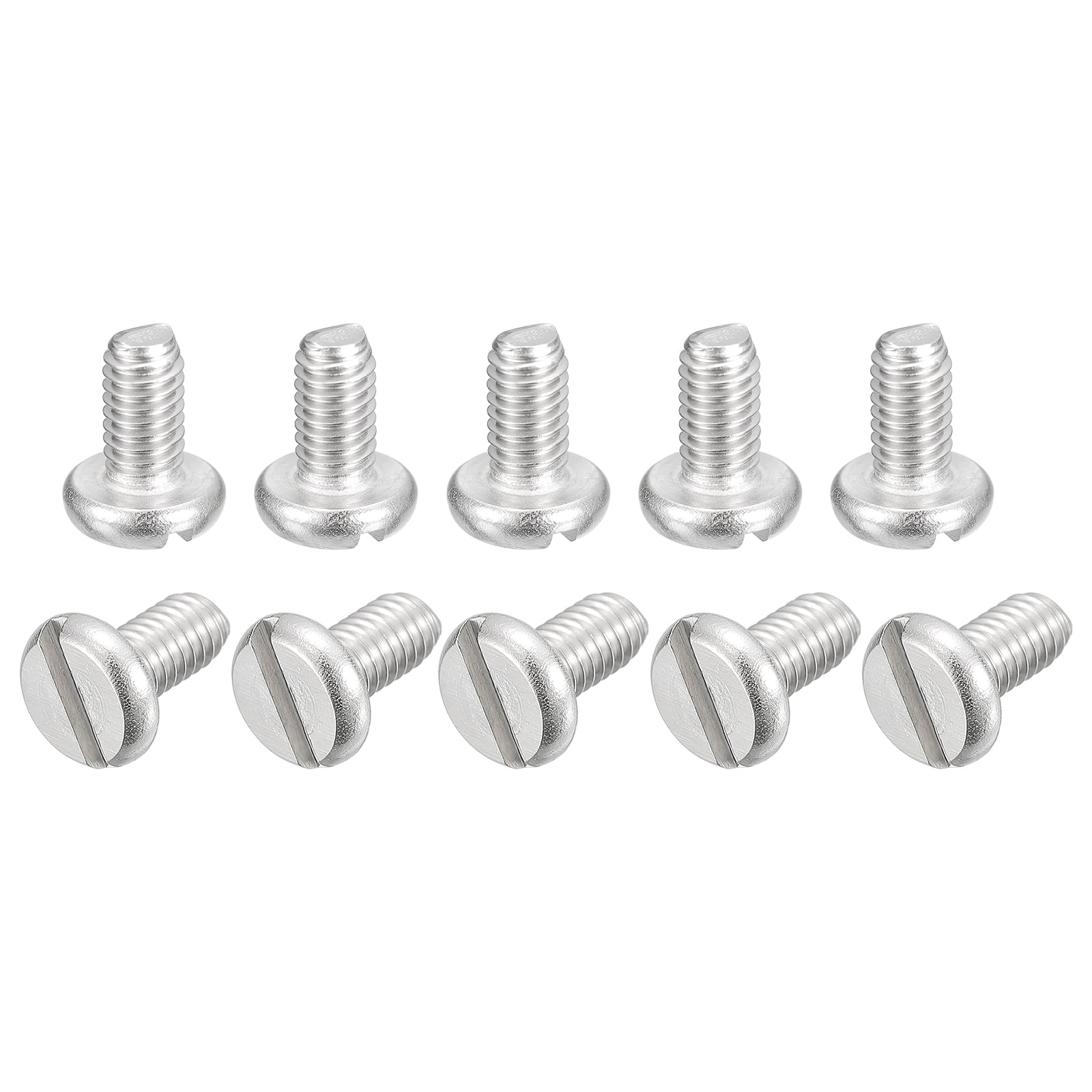 Uxcell 304 Stainless Steel Machine Screws, 10pcs M4x8mm Slotted Pan Head Bolts | Harfington