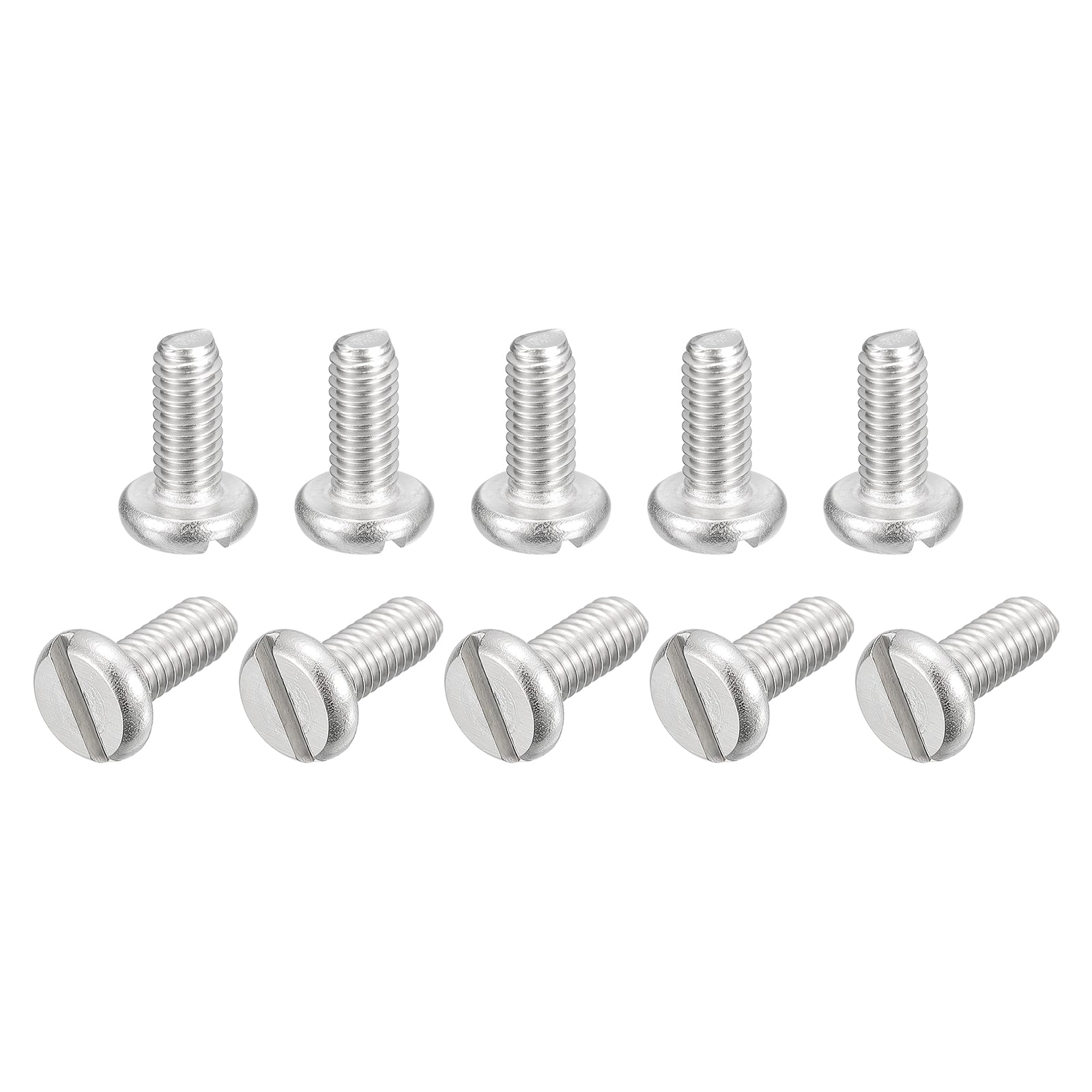 Uxcell 304 Stainless Steel Machine Screws, 50pcs M4x10mm Slotted Pan Head Bolts | Harfington
