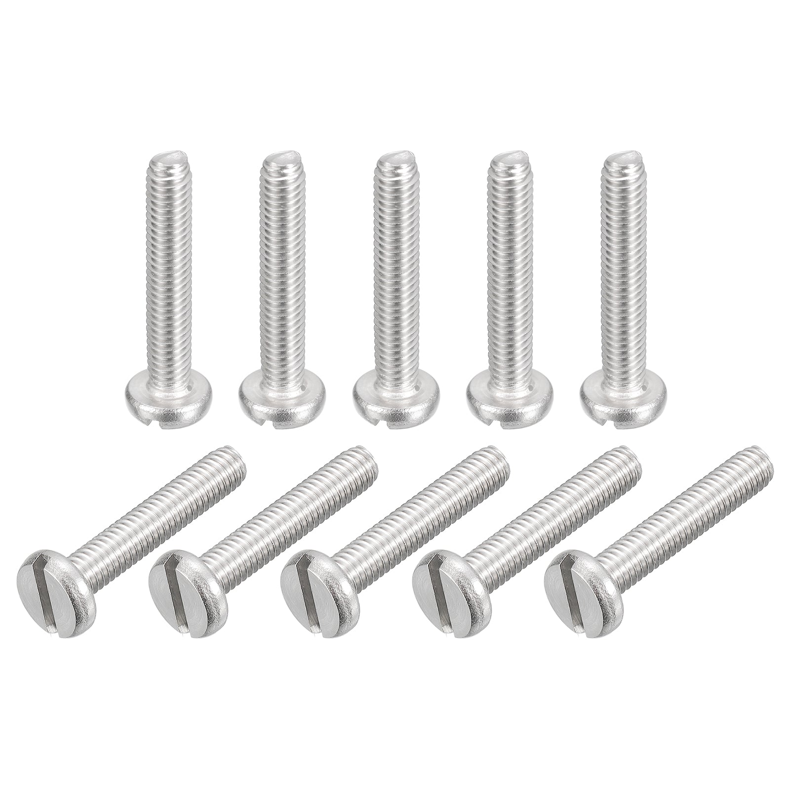Uxcell 304 Stainless Steel Machine Screws, 20pcs M4x22mm Slotted Pan Head Bolts | Harfington