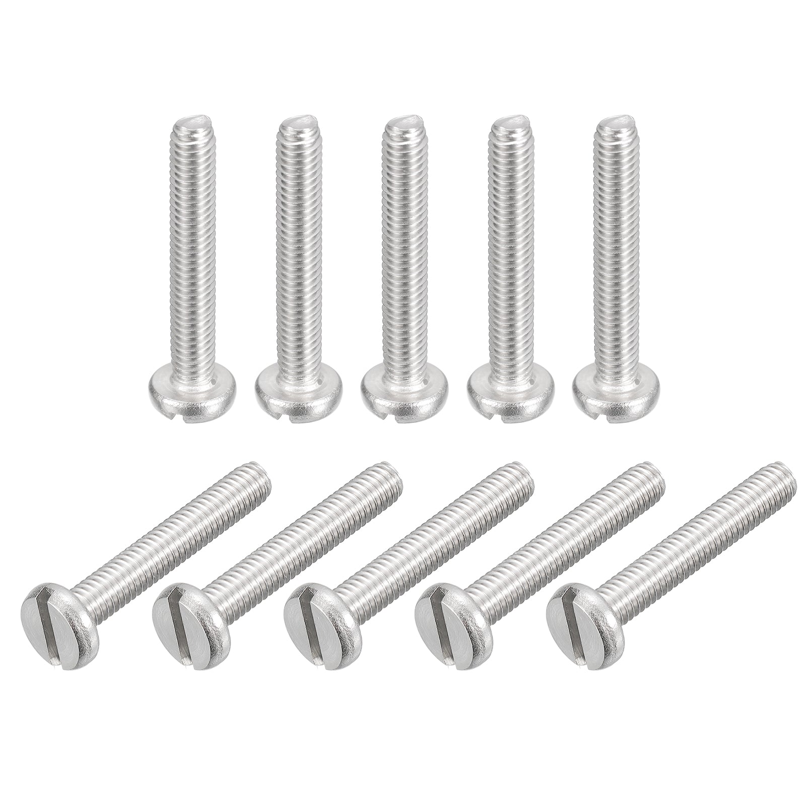Uxcell 304 Stainless Steel Machine Screws, 10pcs M4x25mm Slotted Pan Head Bolts | Harfington