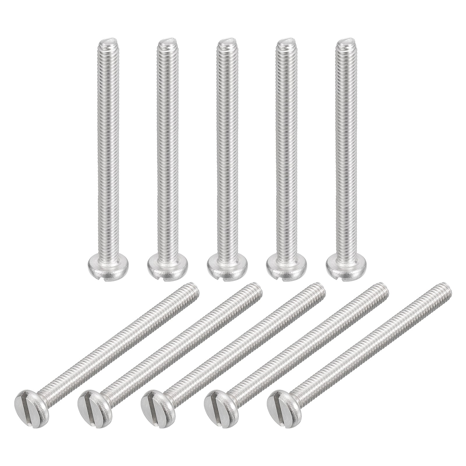 Uxcell 304 Stainless Steel Machine Screws, 10pcs M4x45mm Slotted Pan Head Bolts | Harfington