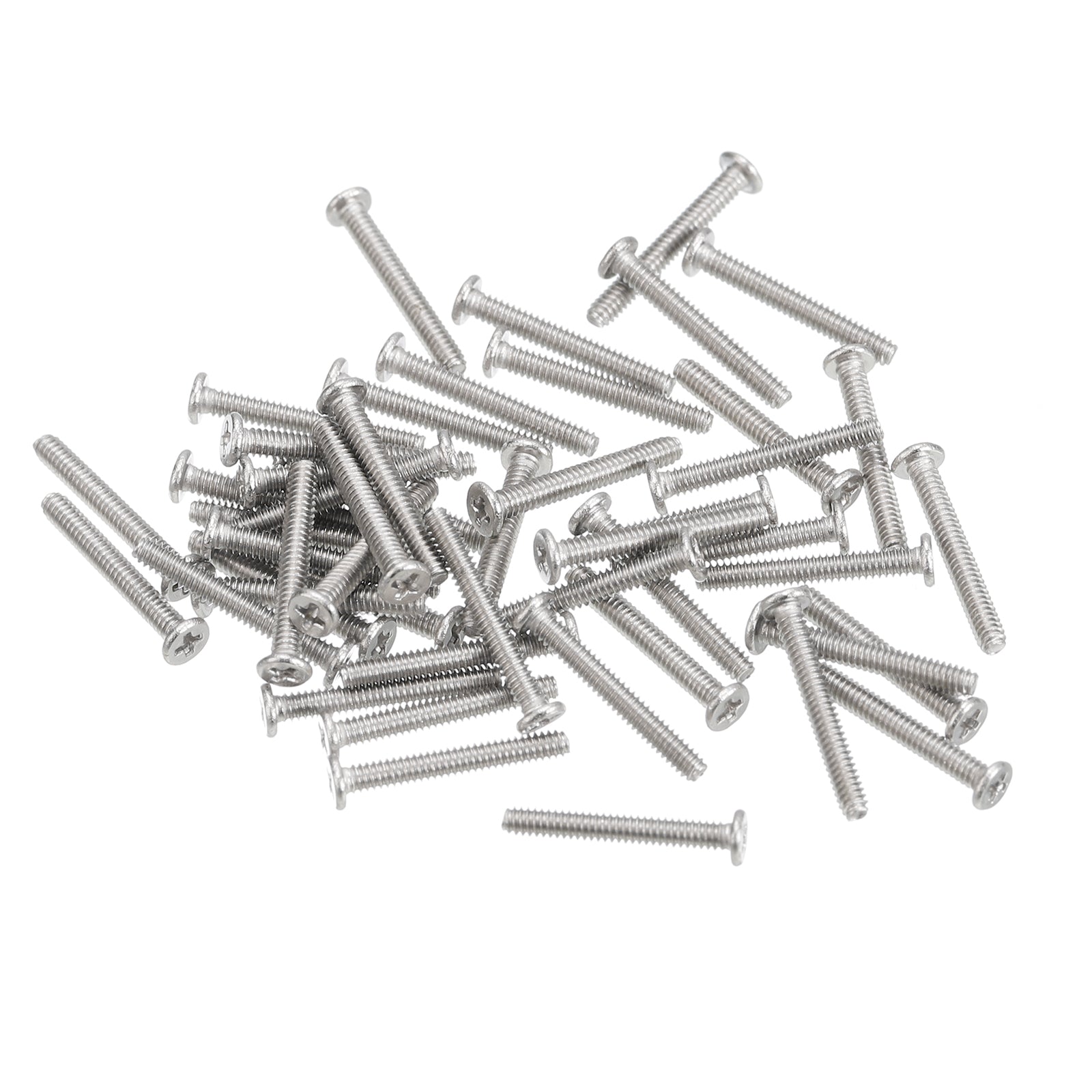 Uxcell M1.4-0.3 x 10mm 100Pcs Metal Flat Round Head Screws Phillips Drive Machine Bolt | Harfington