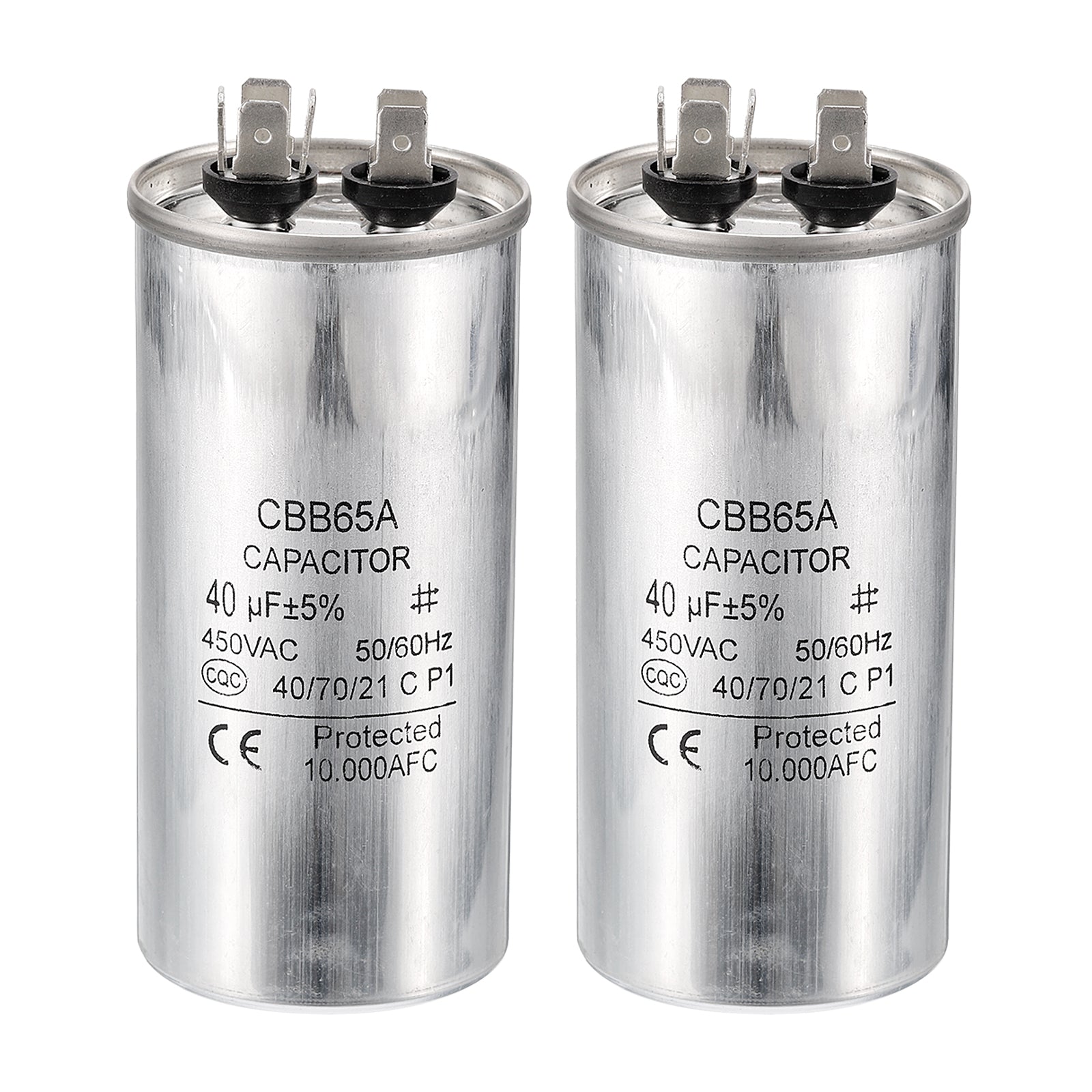 CBB65 40uf Run Capacitor, 40mfd 2Pcs AC 450V Aluminum Case Motor Start Capacitor | Harfington