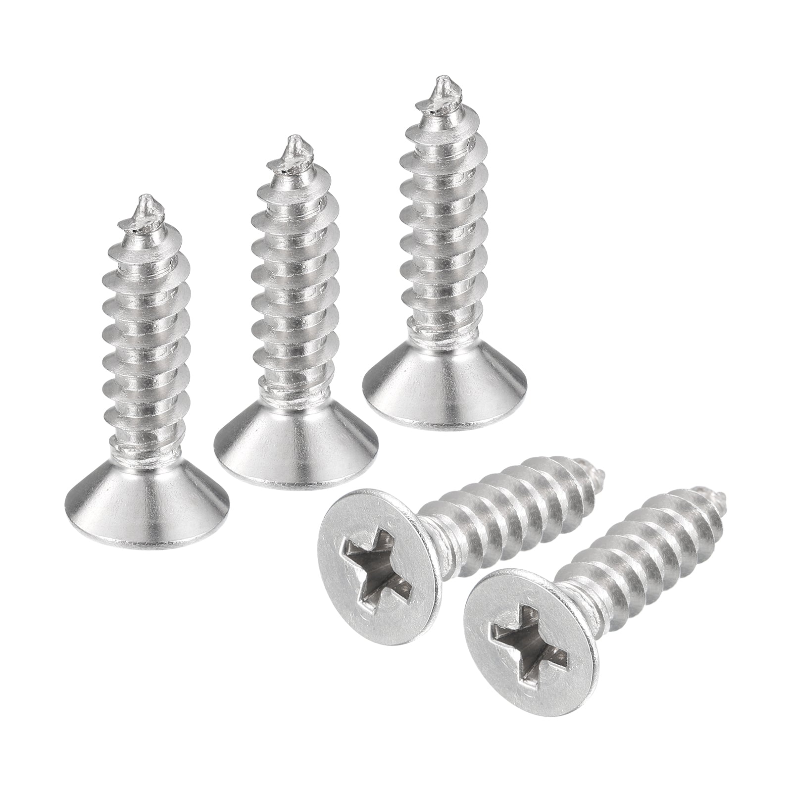 Uxcell #10x3/4" Wood Screws, 50pcs Phillips Self Tapping Screws 304 Stainless Steel | Harfington