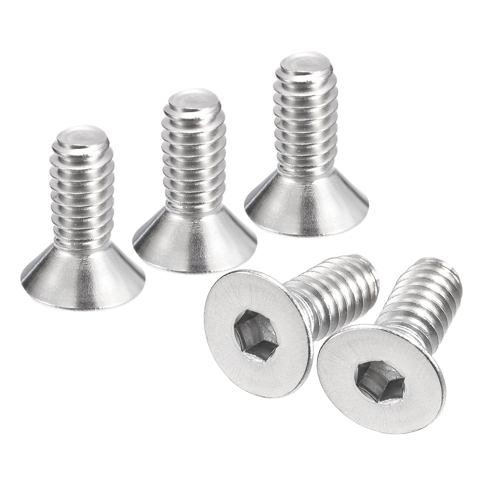 Uxcell 1/4-20x5/8" Flat Head Socket Cap Screws, 304 Stainless Steel Fasteners 20Pcs | Harfington