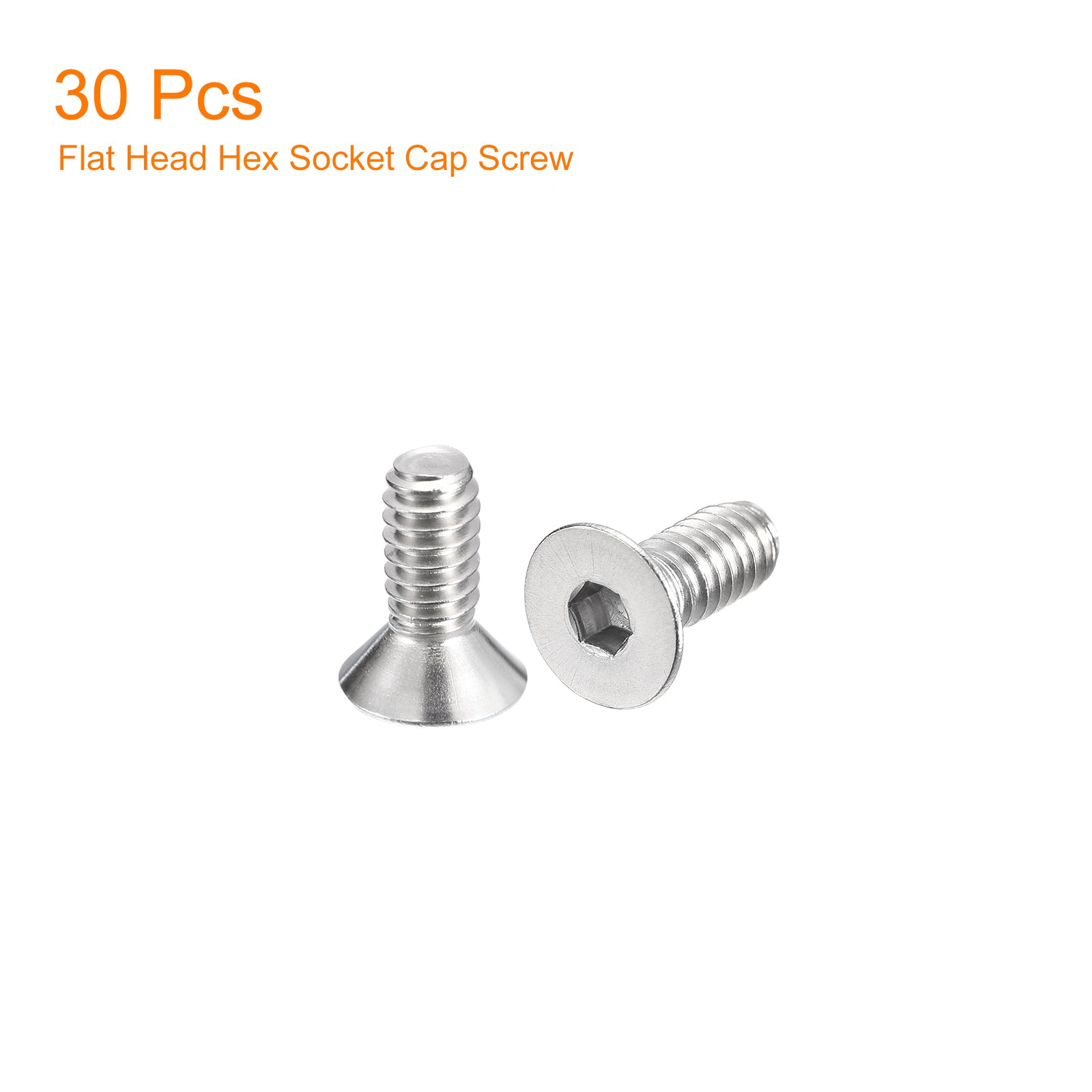 Uxcell 1/4-20x5/8" Flat Head Socket Cap Screws, 304 Stainless Steel Fasteners 30Pcs | Harfington