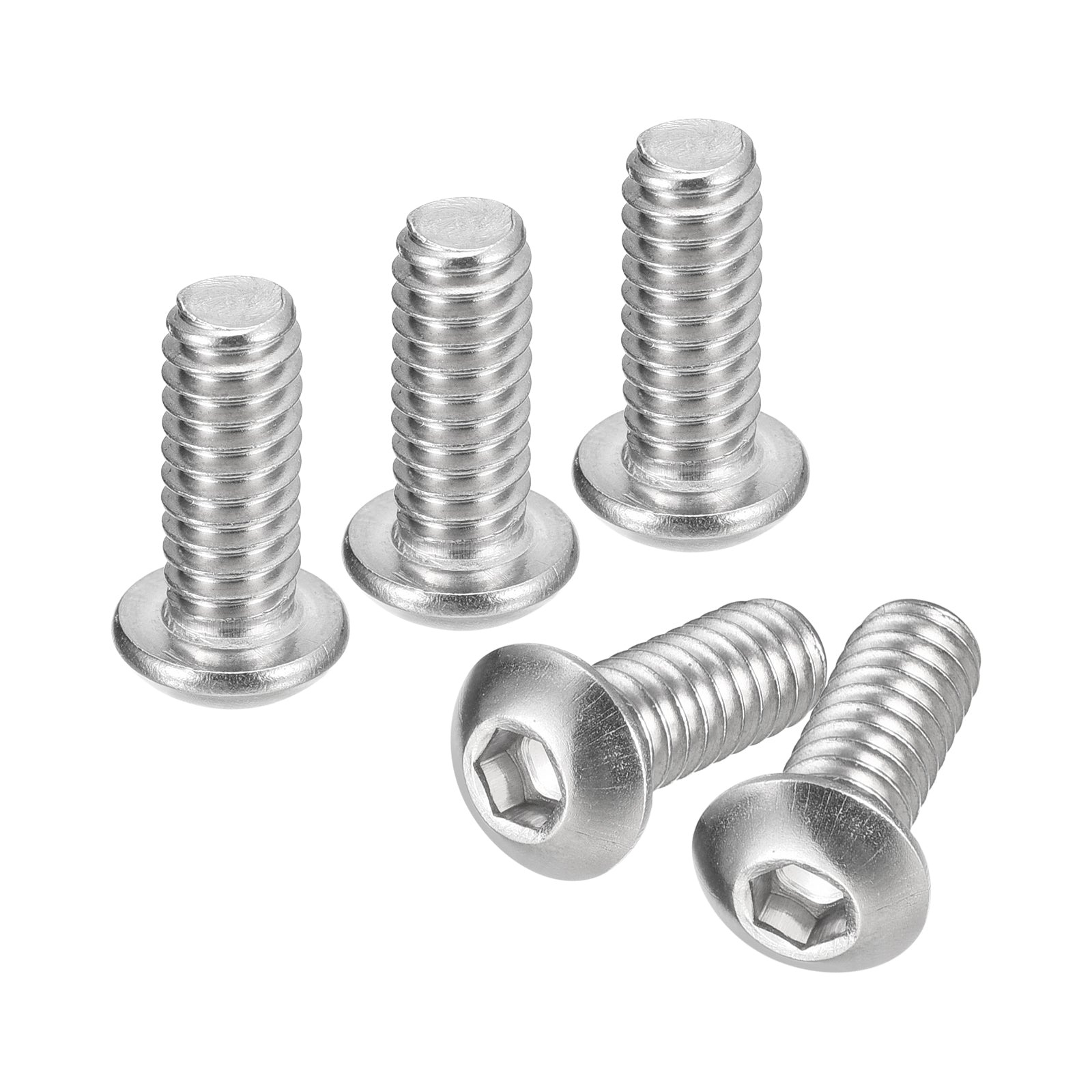 Uxcell 1/4-20x5/8" Button Head Socket Cap Screws, 50pcs 304 Stainless Steel Screws | Harfington