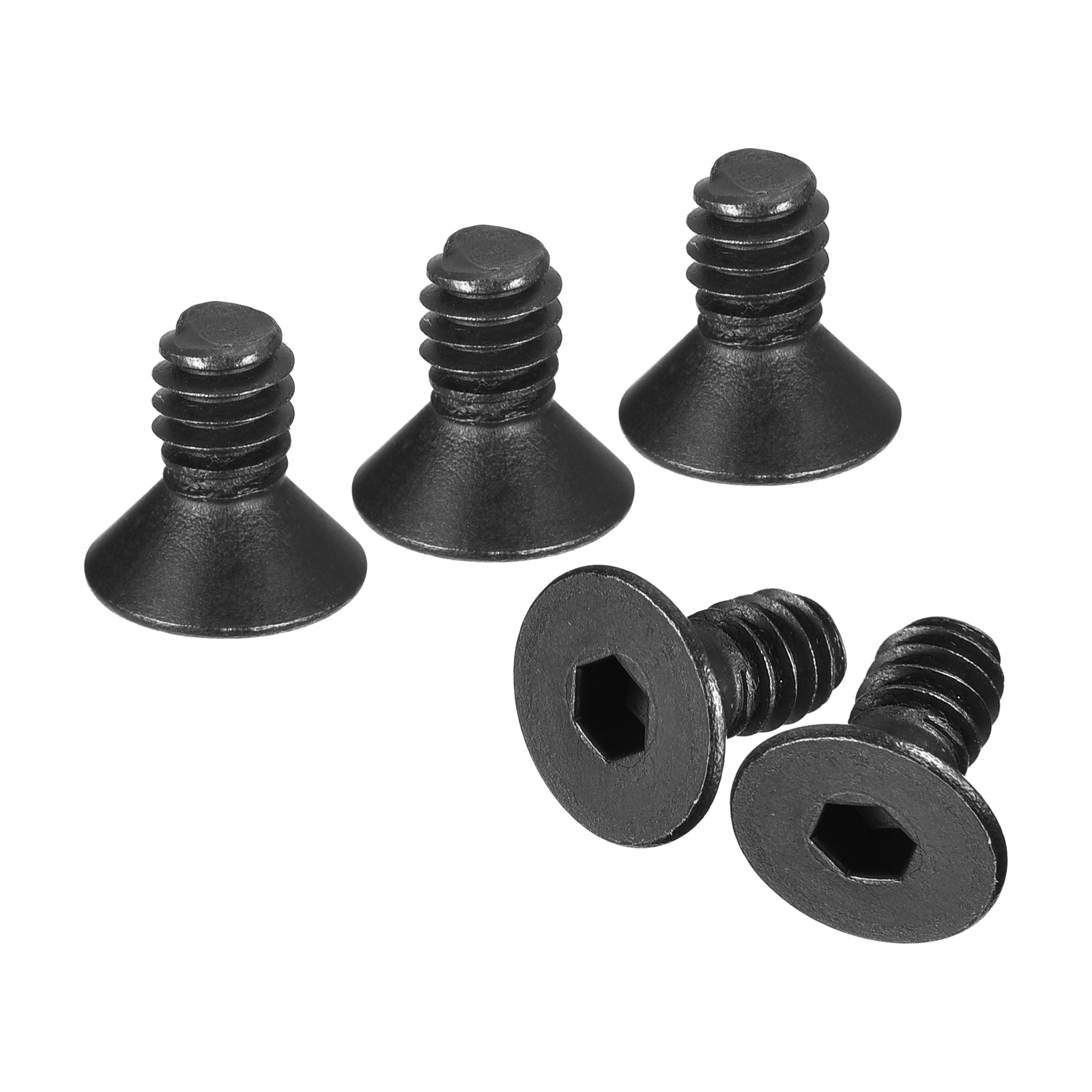 Uxcell 1/4-20x1/2" Flat Head Socket Cap Screws, 10.9 Grade Carbon Steel Hex Socket Countersunk ...