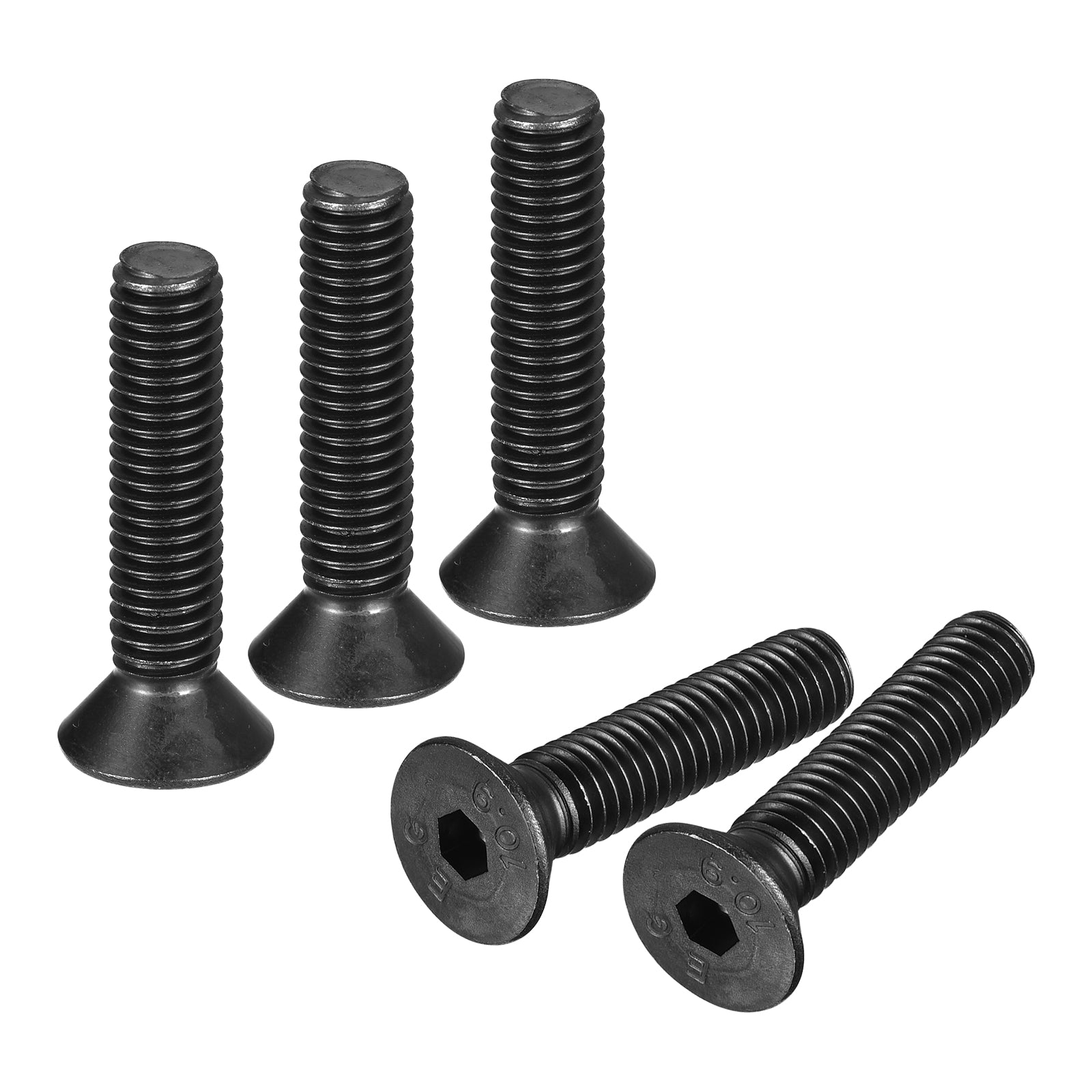 Uxcell 3/8-16x1-3/4" Flat Head Socket Cap Screws, 10.9 Grade Carbon Steel, 10PCS | Harfington