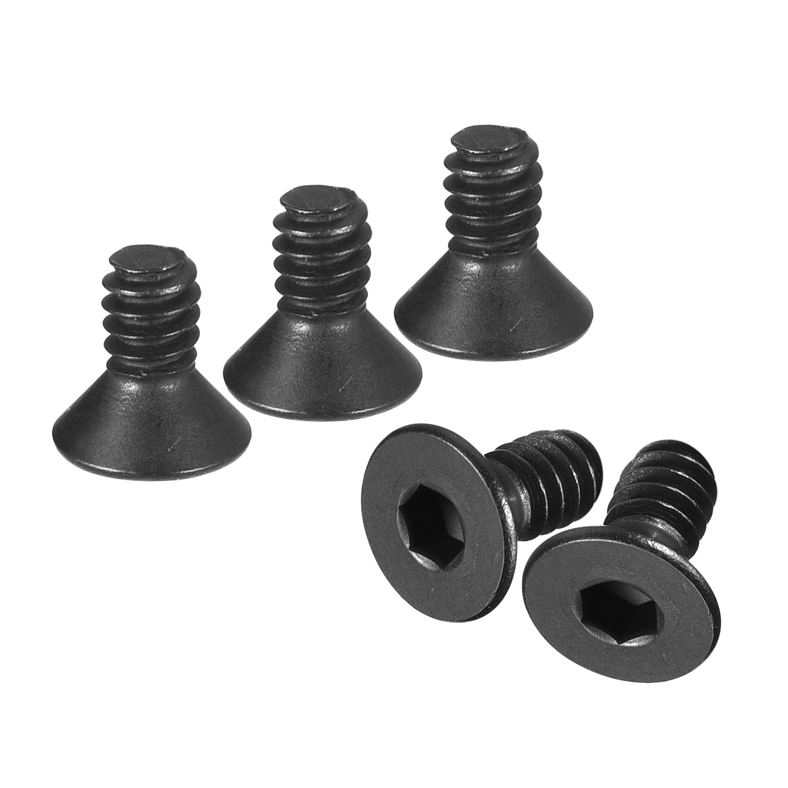 Uxcell #4-40x1/4" Flat Head Socket Cap Screws, 10.9 Grade Carbon, Black, 20pcs | Harfington