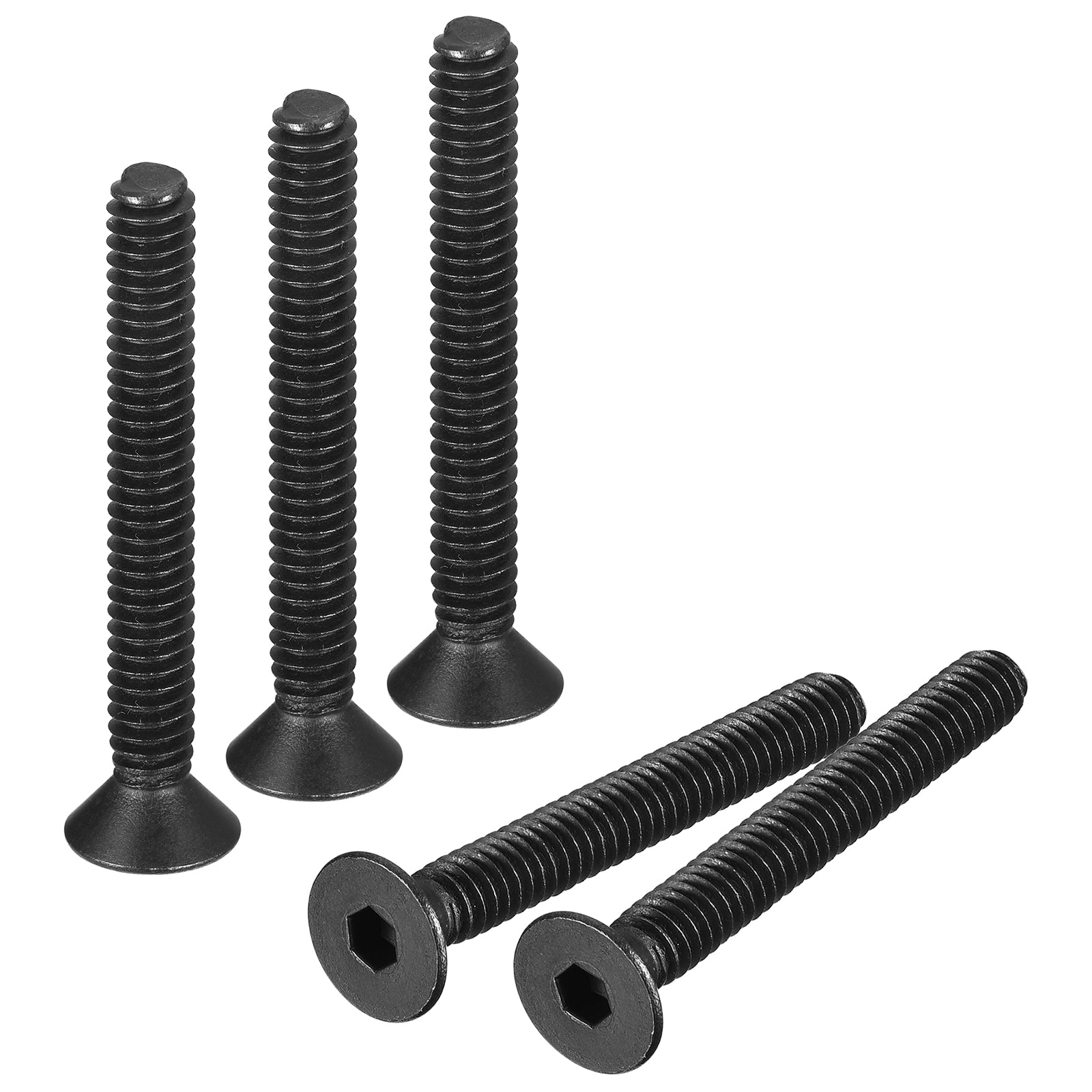 Uxcell #8-32x1-1/2" Flat Head Socket Cap Screws, 10.9 Grade Carbon, Black, 10pcs | Harfington