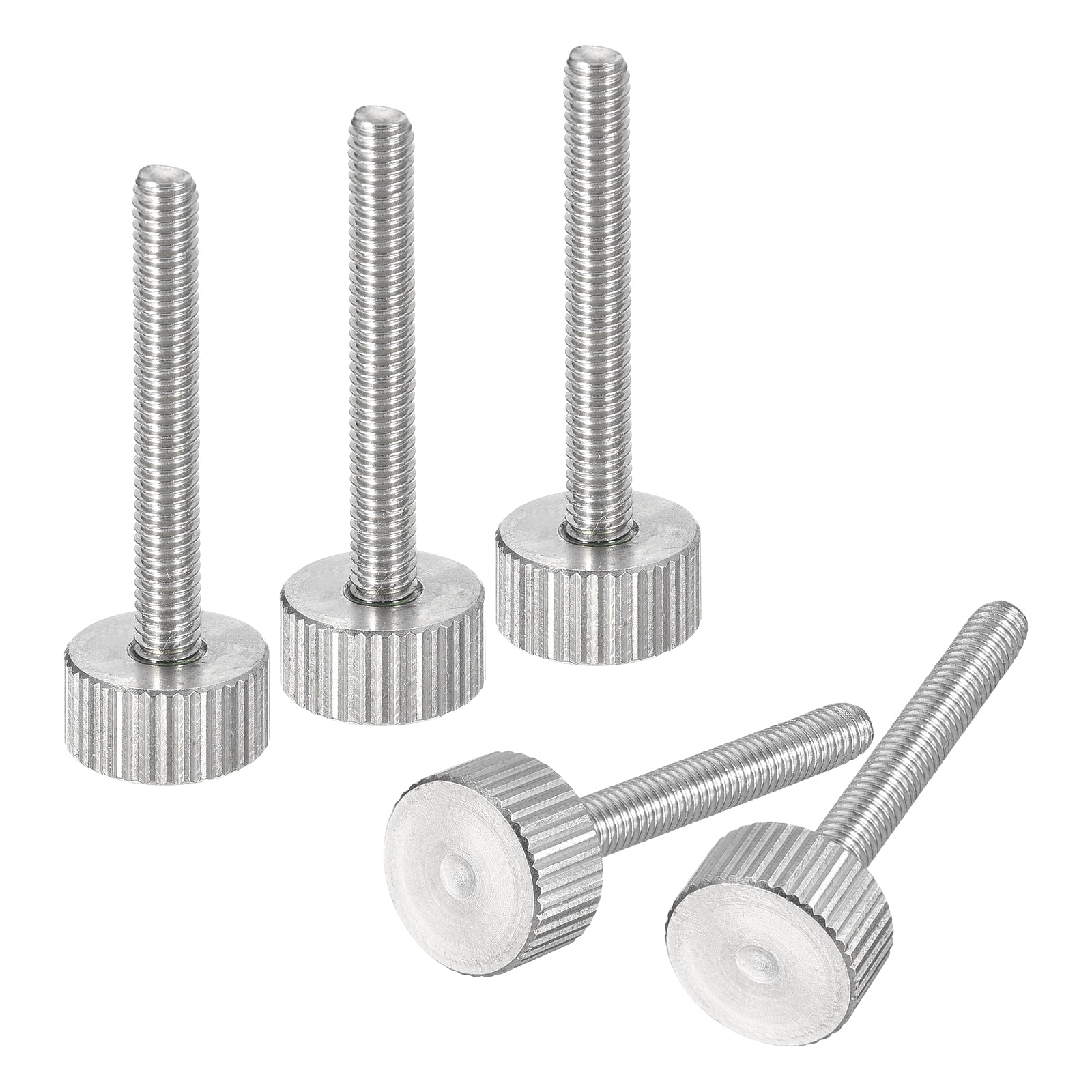 Uxcell M4x30mm Knurled Thumb Screws, 5pcs 304 Stainless Steel Flat Knurled Head Bolts | Harfington