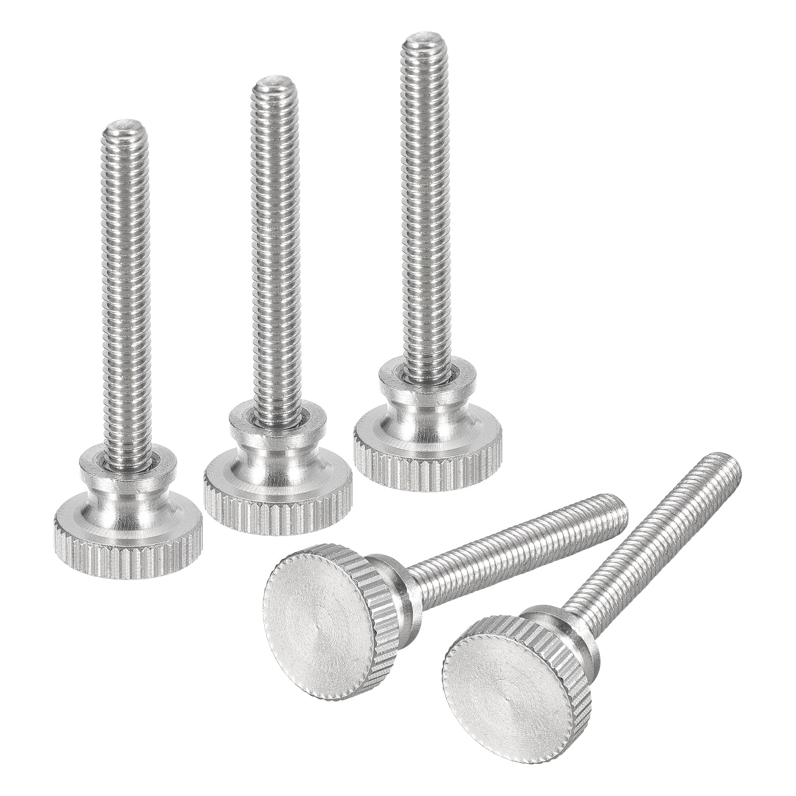 Uxcell M4x30mm Knurled Thumb Screws, 5pcs 304 Stainless Steel Flat Knurled Thumb Screws | Harfington