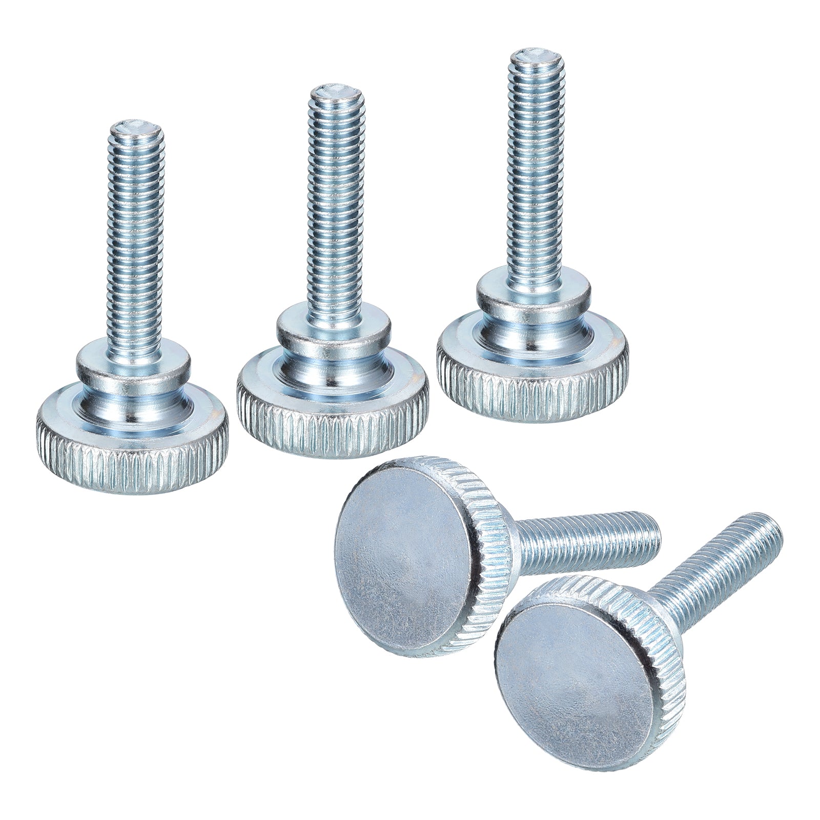 Uxcell M6x25mm Knurled Thumb Screws, 5pcs Carbon Steel Zinc Plated Flat Knurled | Harfington