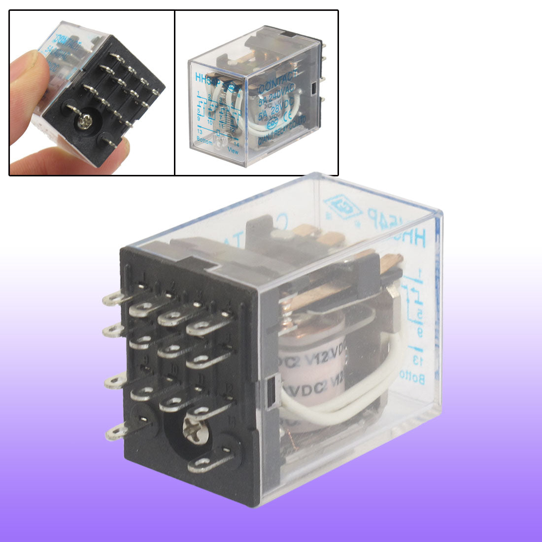 Uxcell HH54P DC12V Coil 14 Pin 4PDT Power Relay 5A 240VAC 28VDC | Harfington