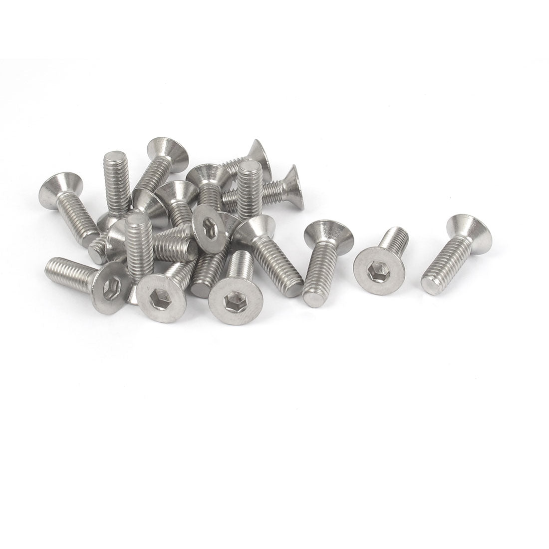 Uxcell M6 x 20mm Metric 304 Stainless Steel Hex Socket Countersunk Flat Head Screw Bolts 20PCS ...