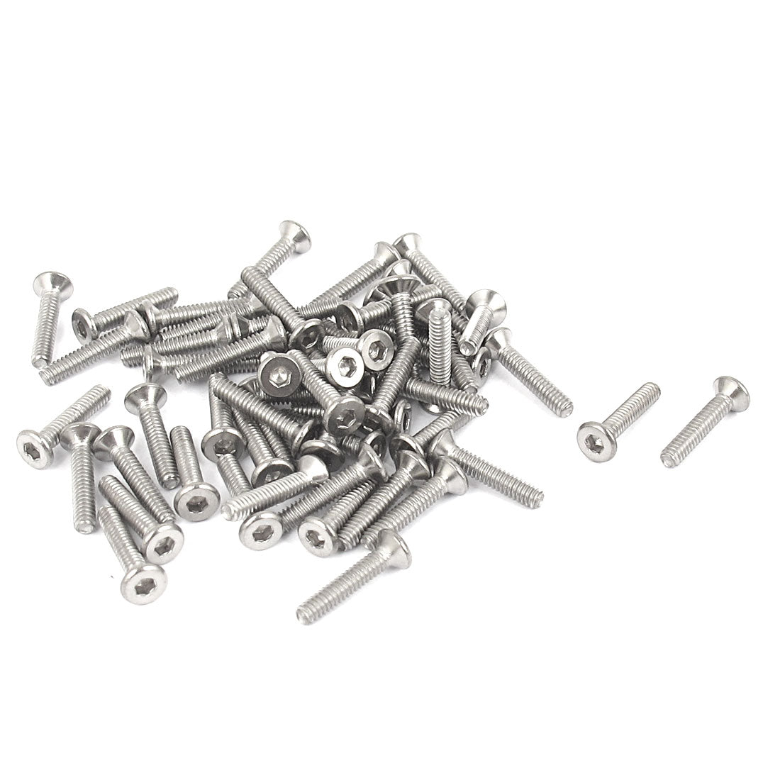 Uxcell M2 x 10mm Metric 304 Stainless Steel Hex Socket Countersunk Flat Head Screw Bolts 50pcs ...