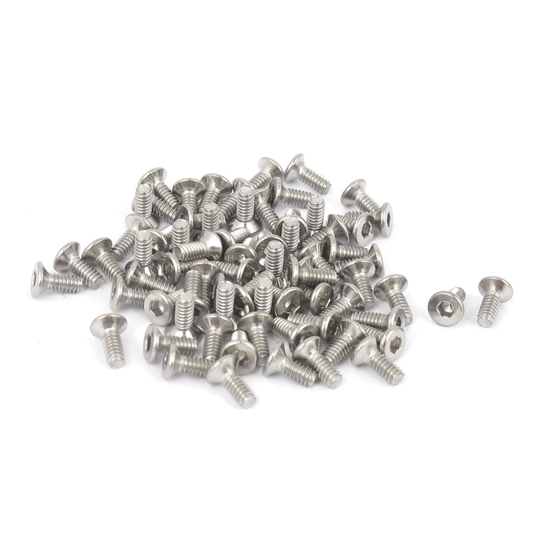 Uxcell M2 x 5mm Metric 304 Stainless Steel Hex Socket Countersunk Flat Head Screw Bolts 50pcs ...