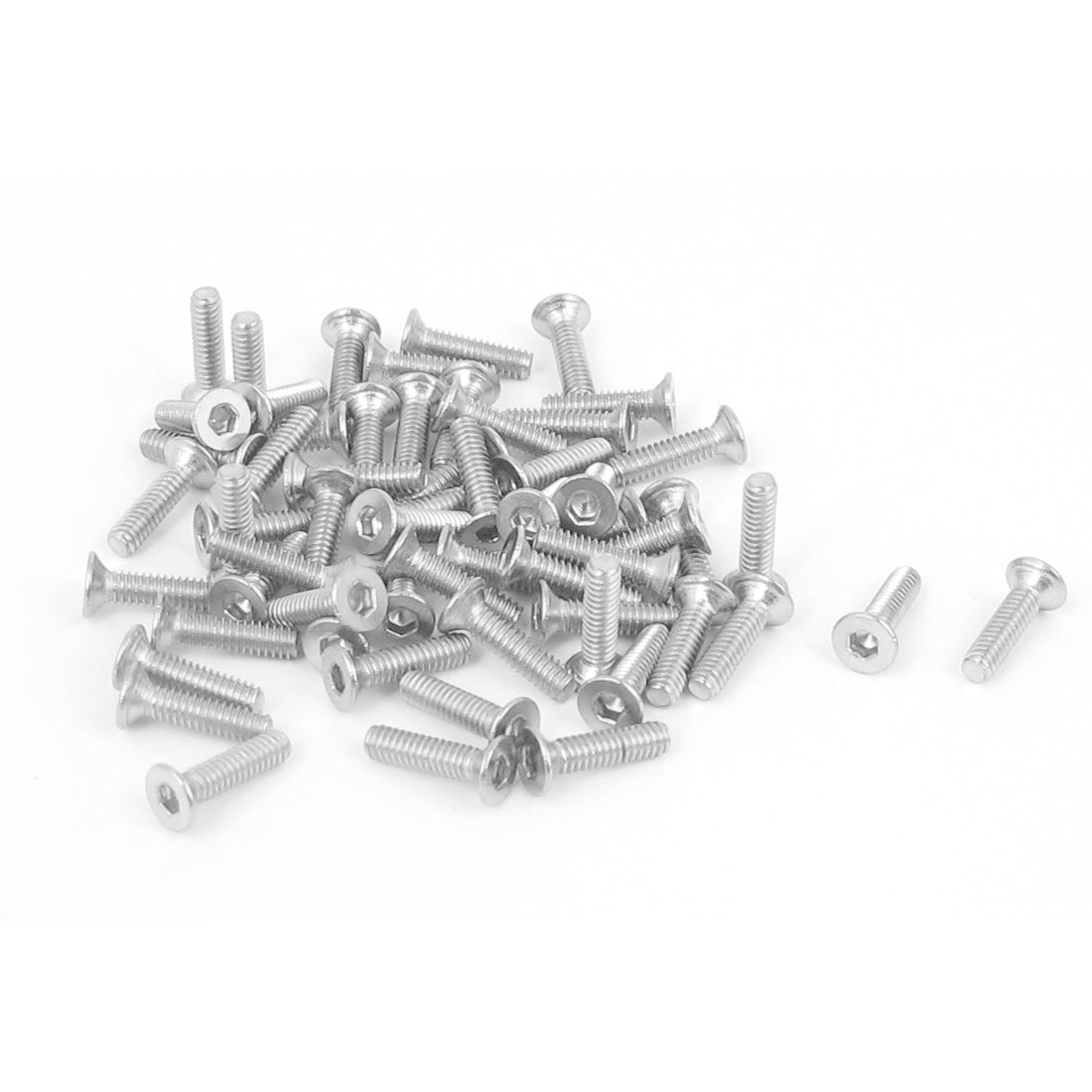 Uxcell M2 x 8mm Metric 304 Stainless Steel Hex Socket Countersunk Flat Head Screw Bolts 50pcs ...