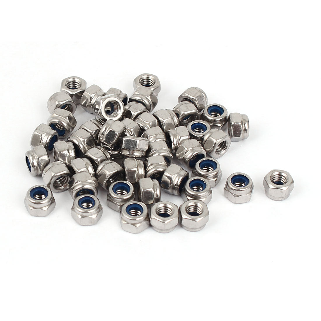 Uxcell M4 304 Stainless Steel Self-Locking Nylon Insert Hex Lock Nuts 50pcs | Harfington