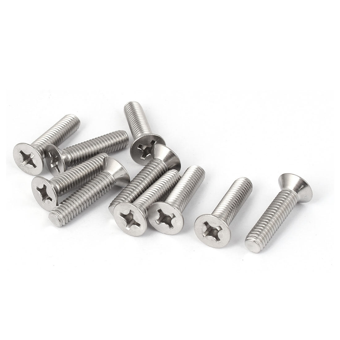 Uxcell M6x25mm 316 Stainless Steel Flat Head Phillips Machine Screws Fasteners 10 Pcs | Harfington