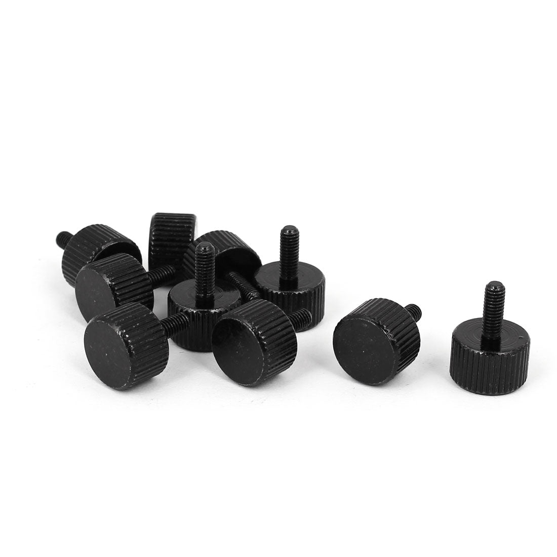 Uxcell Computer PC Case Black Zinc Plated Flat Head Knurled Thumb Screw M3x8mm 10pcs | Harfington