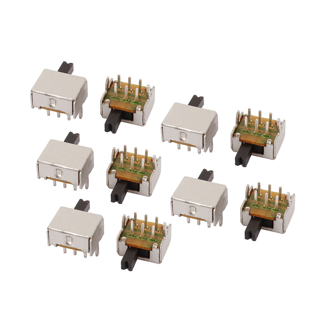 Uxcell 10 Pcs 2 Position Vertical Angle 6P DPDT Micro Slide Switch Latching Power Switch ...
