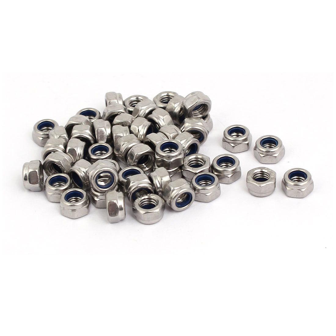 Uxcell M5 Thread Dia 304 Stainless Steel Self-locking Nylon Insert Lock Hex Nut 50pcs | Harfington