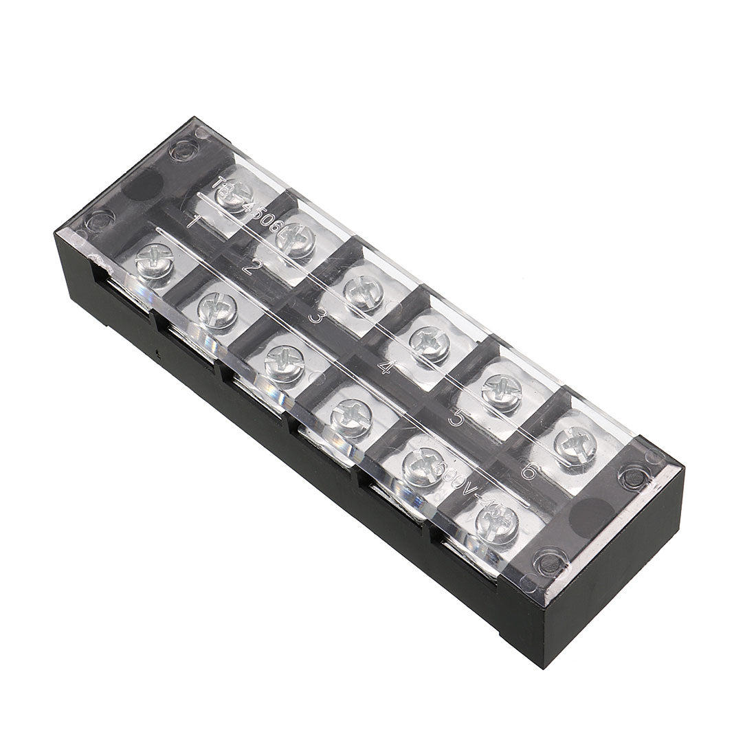 Uxcell Dual Rows 6 Positions 600V 45A Wire Barrier Block Terminal Strip ...