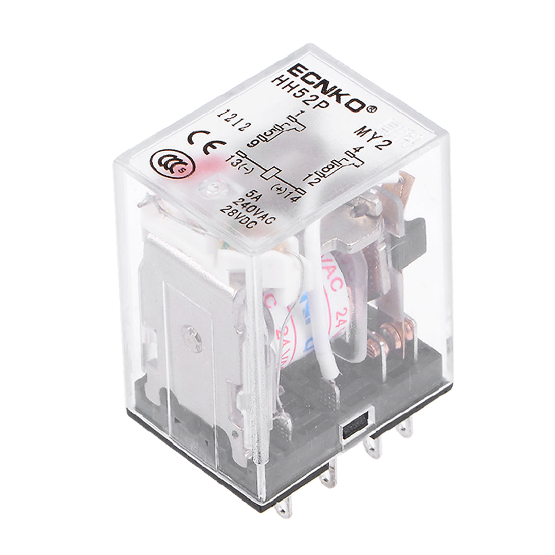 Uxcell HH52P AC 24V Coil DPDT 8 Pins Electromagnetic Power Relay Red LED | Harfington
