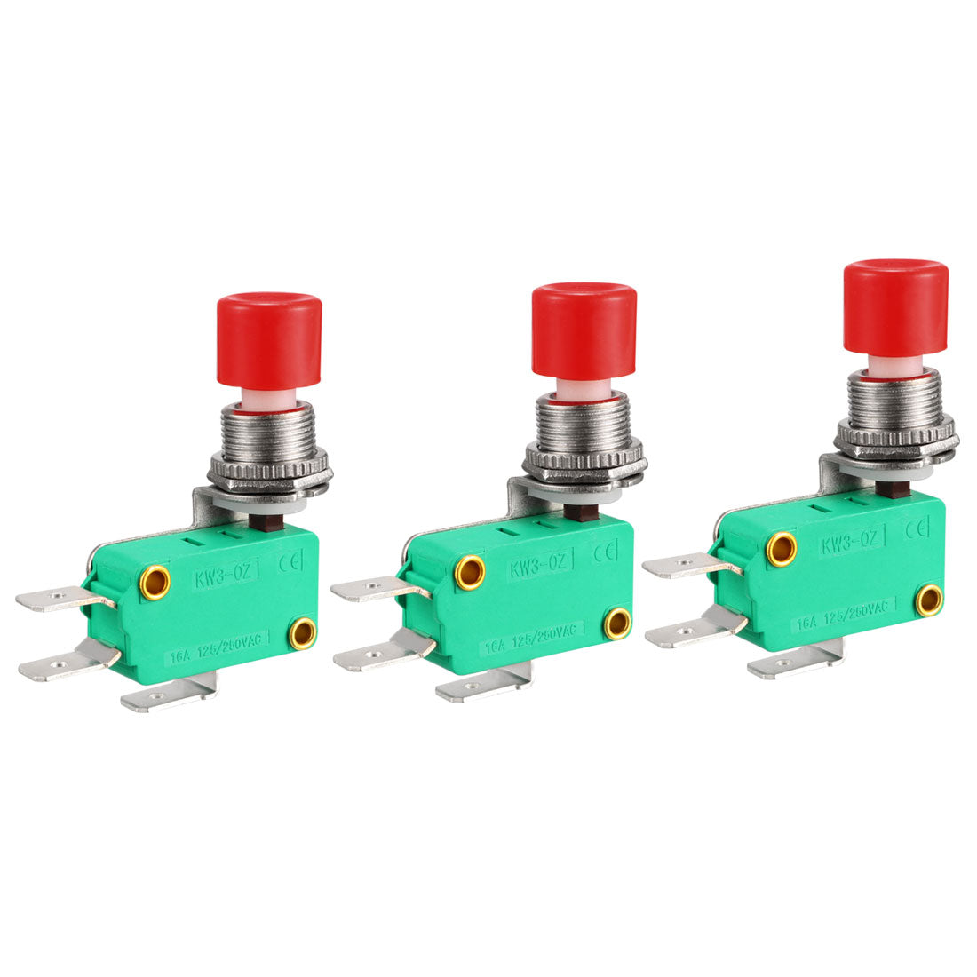 Uxcell 3PCS 16A 125/250VAC SPDT NO NC 3-Terminals Snap Button Type Micro Limit Switches | Harfington