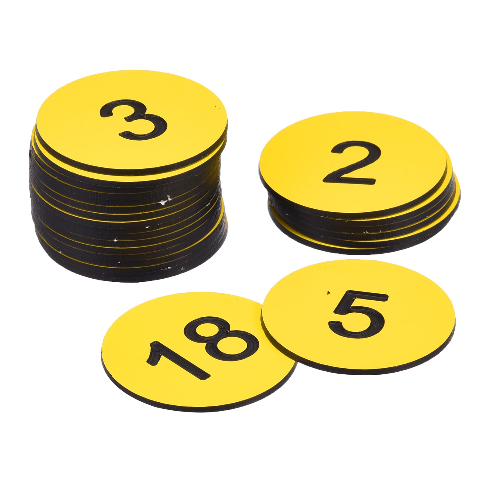 Plastic Number Tag, 1-25 Digital Tags Sign Tag Acrylic Engraved Yellow ...